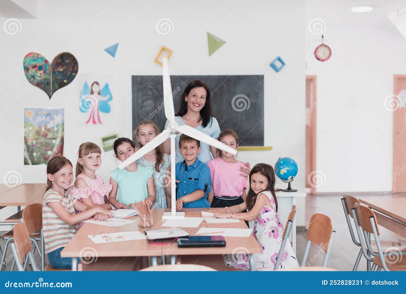 Elementary School Stem Robotics Classroom Diverse Group of Children ...