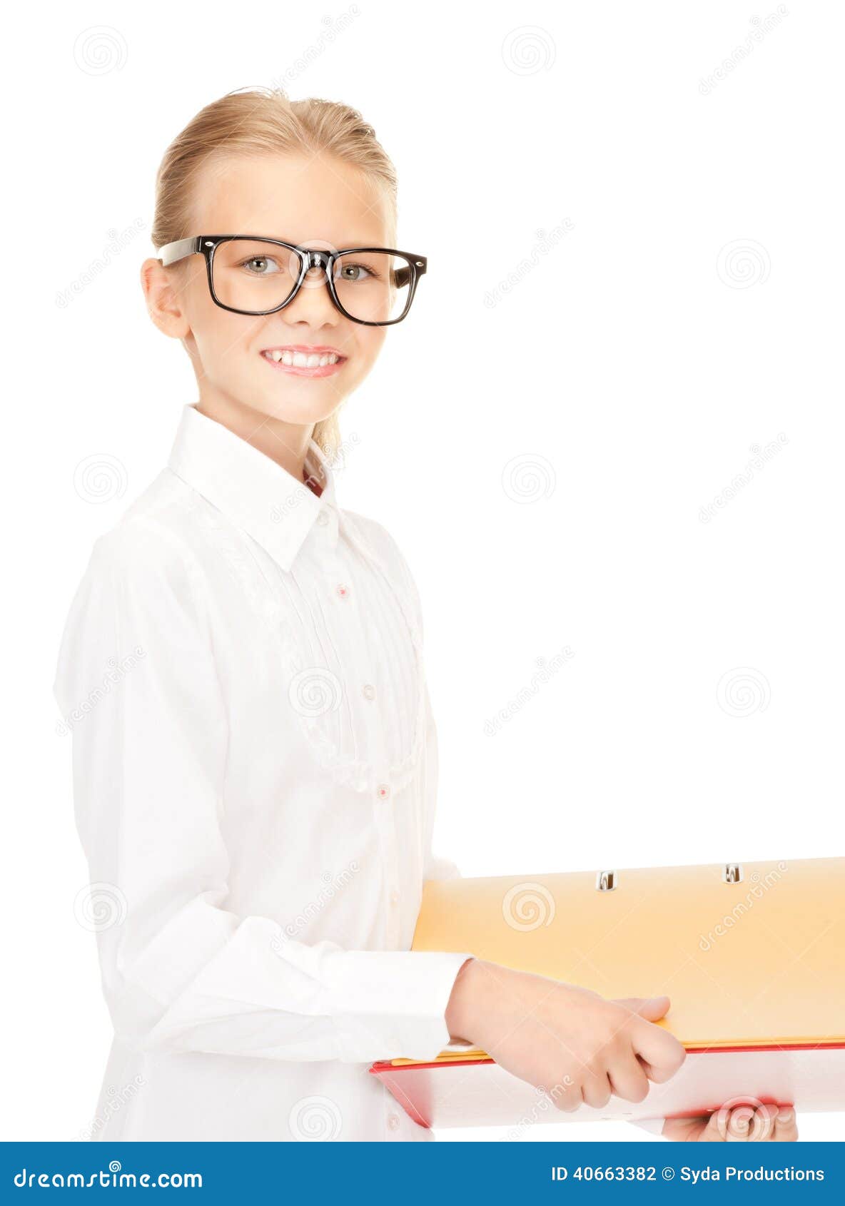 Elementary School Student with Folders Stock Photo - Image of knowledge ...