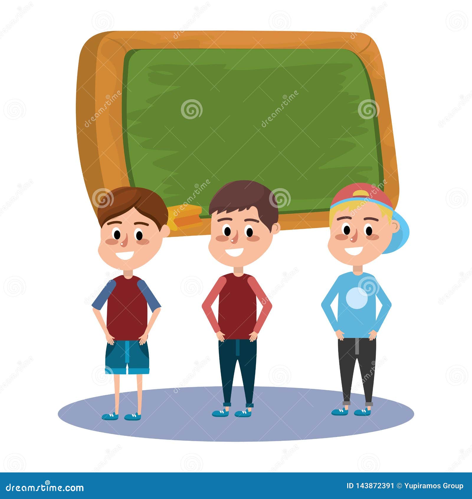 Elementary school cartoon stock vector. Illustration of happy - 143872391