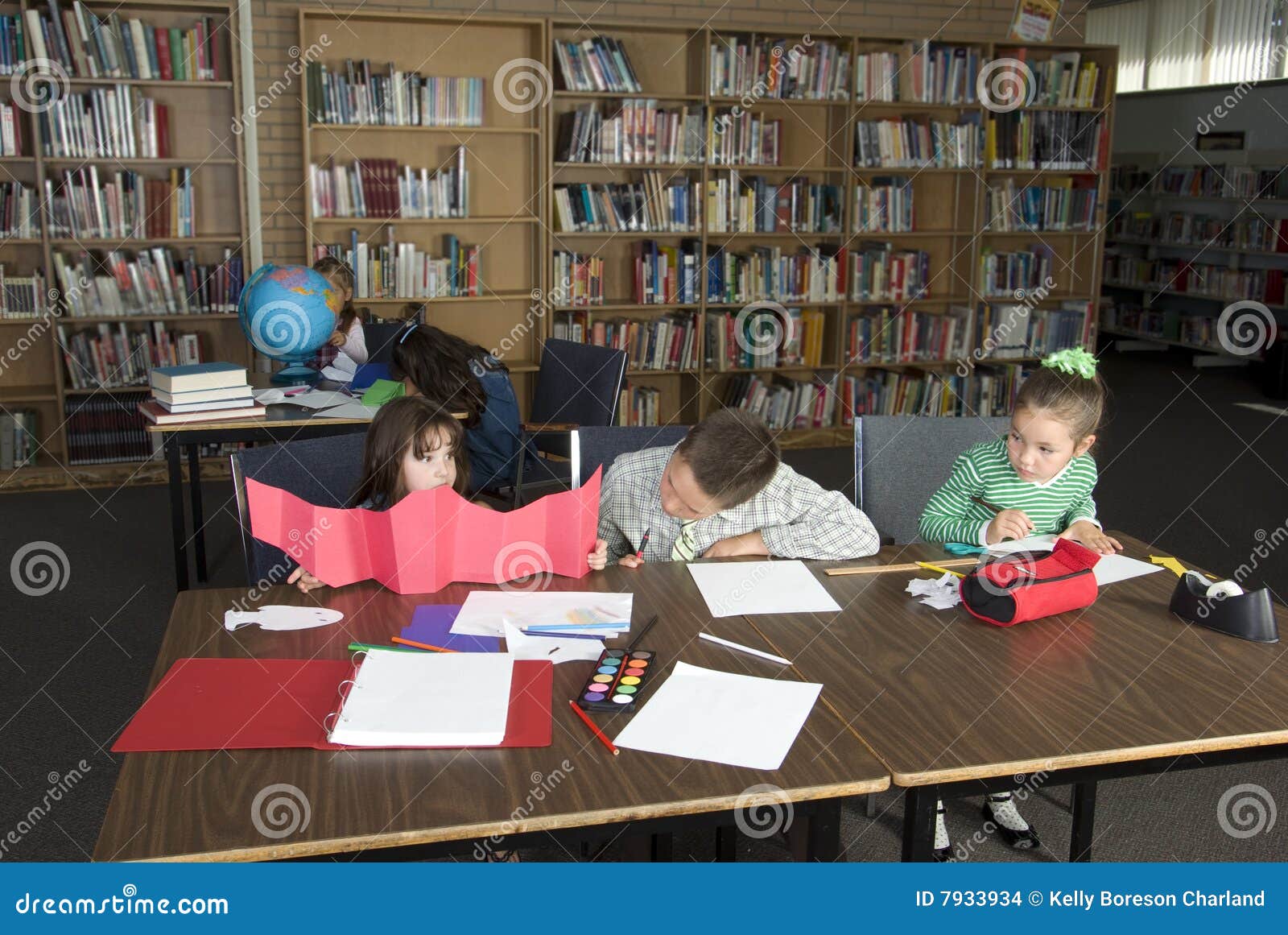 Elementary School Students Studying Stock Photo - Image of busy ...