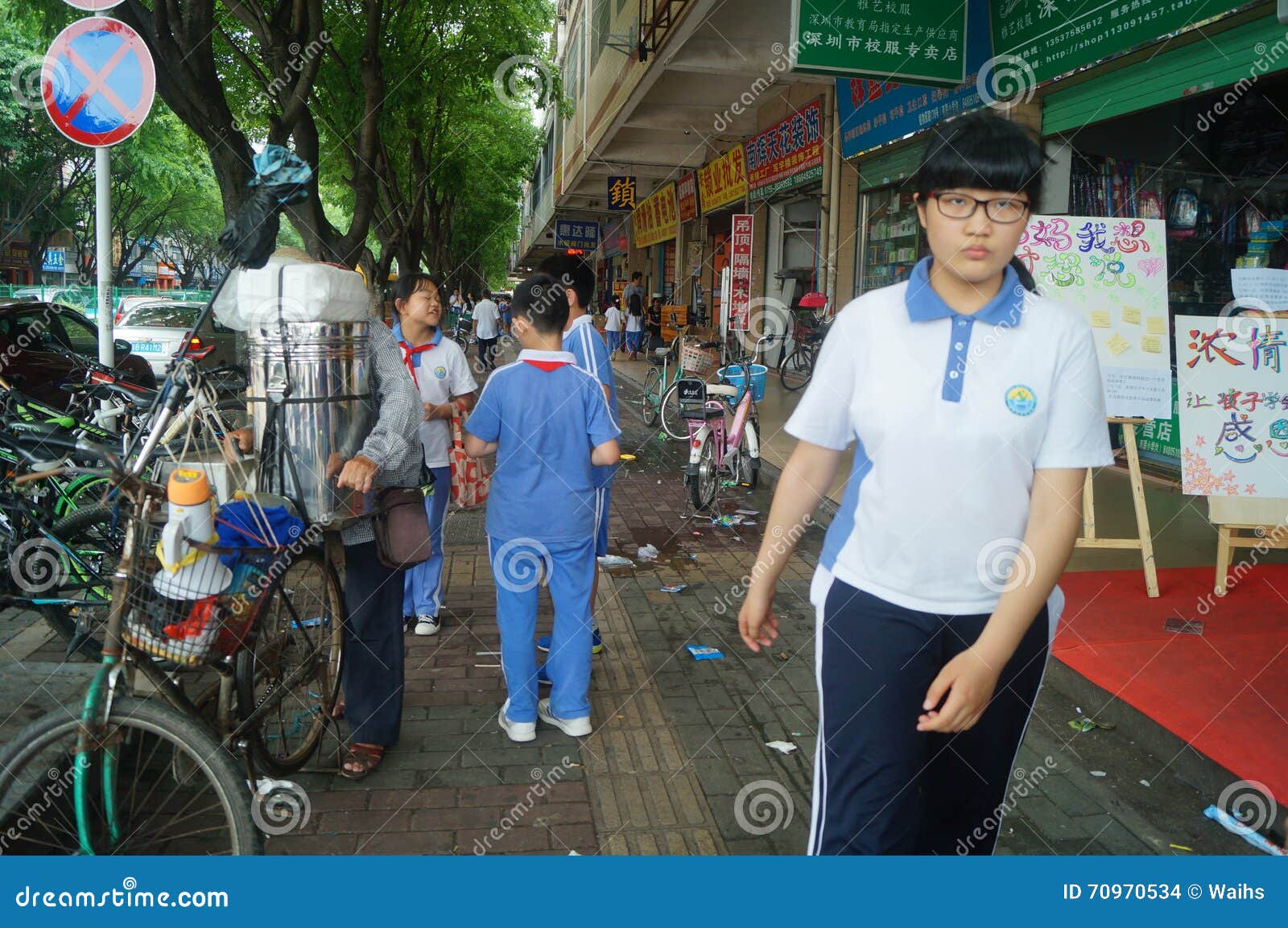 Elementary School Students on Their Way To School Editorial Stock Image ...
