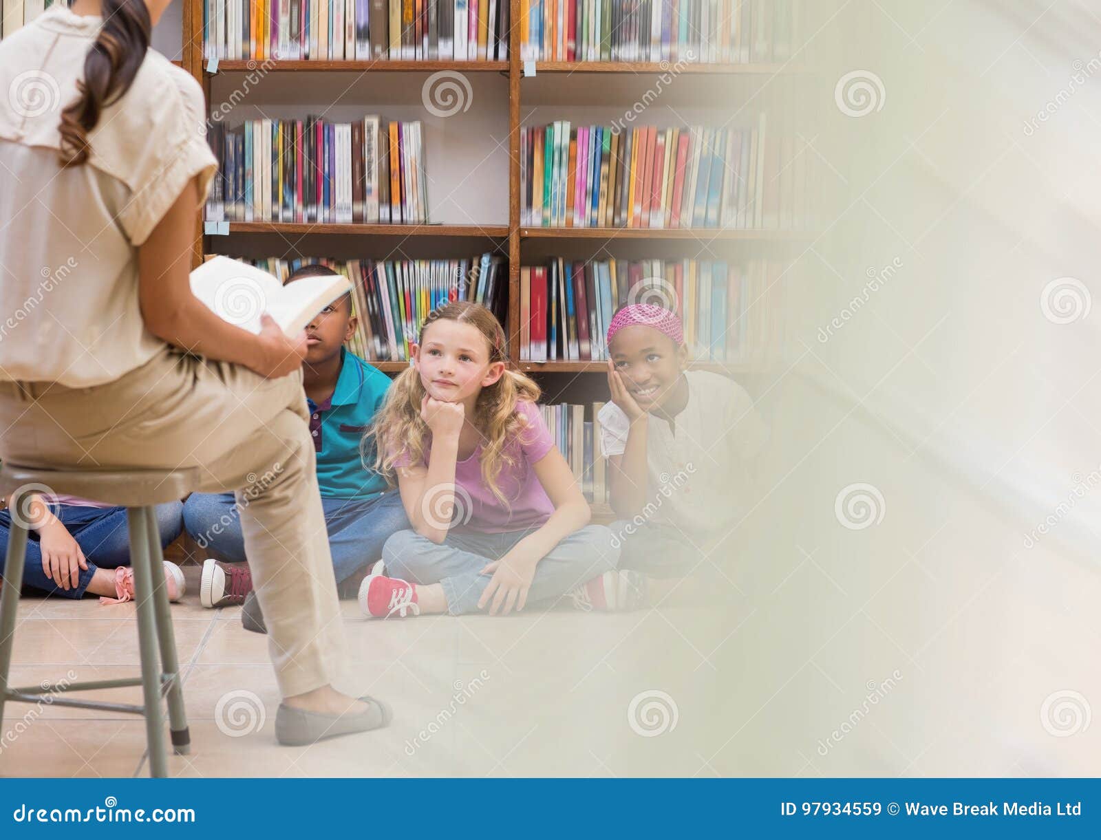 Elementary School Teacher with Class Stock Image - Image of brightly ...