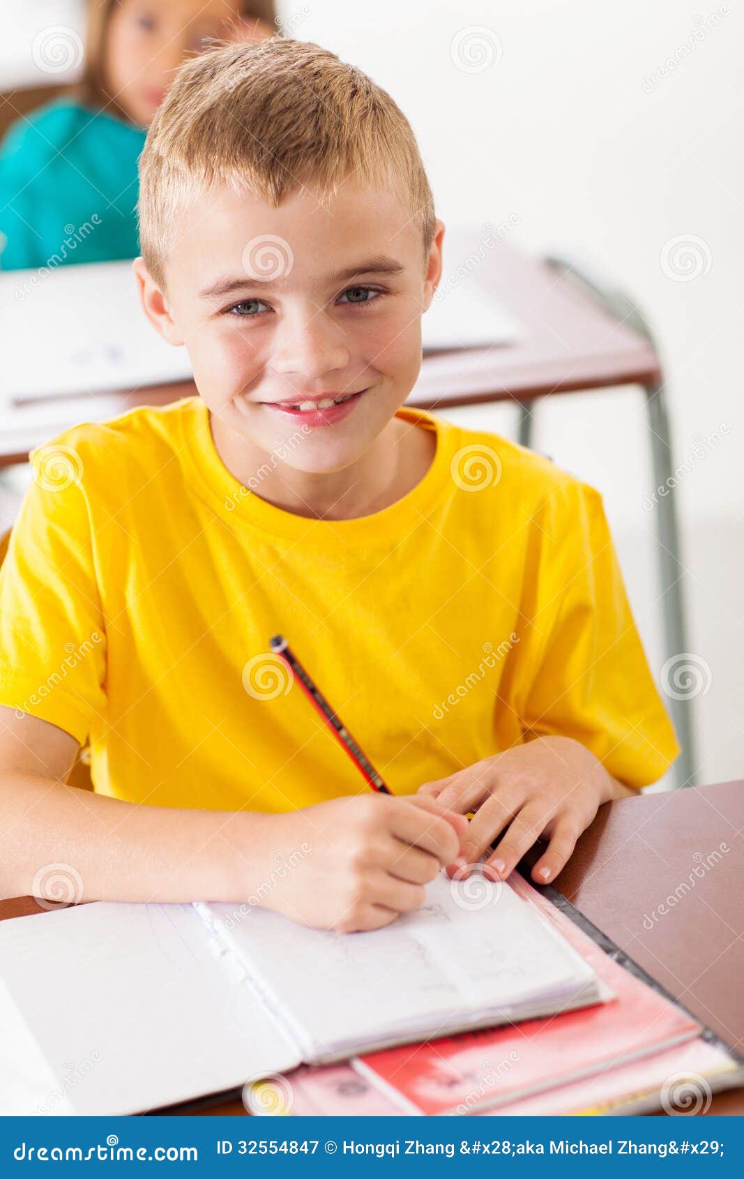 Elementary Student Classroom Stock Image - Image of character ...
