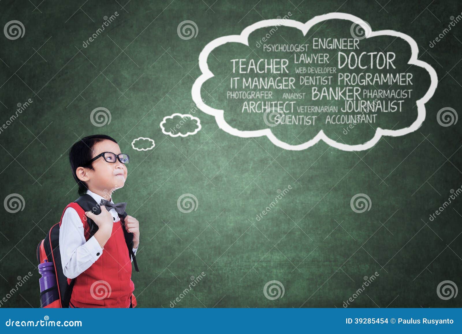 Elementary Student Thinking His Ideals Stock Photo - Image of ...