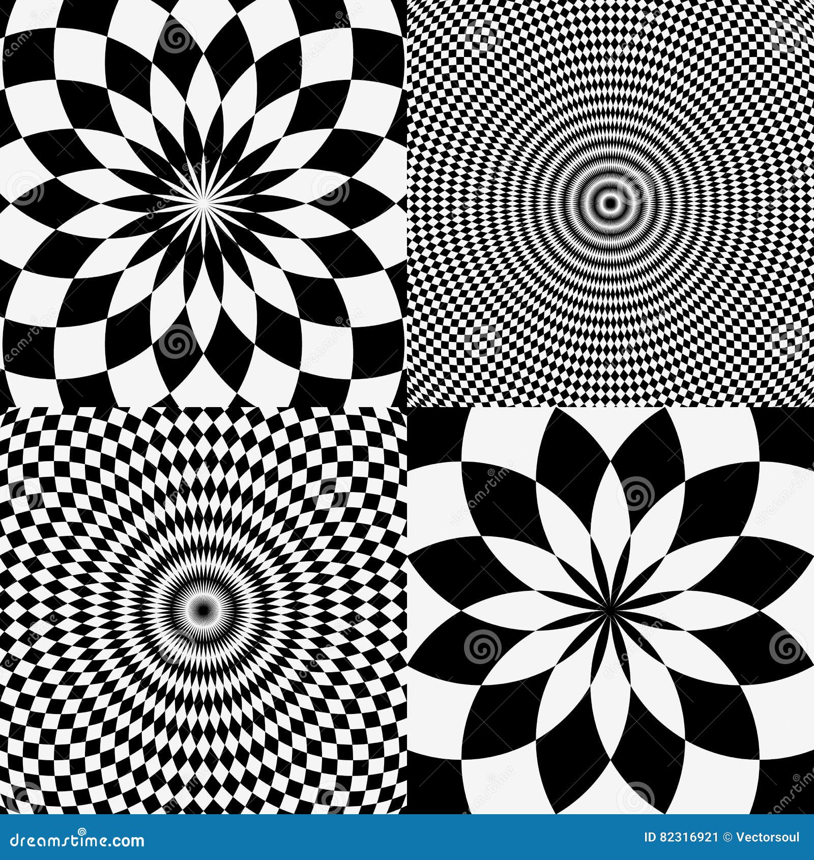 Elementen Met Geruit Marmeren-als Cirkelpatroon Concentrisch Vector ...