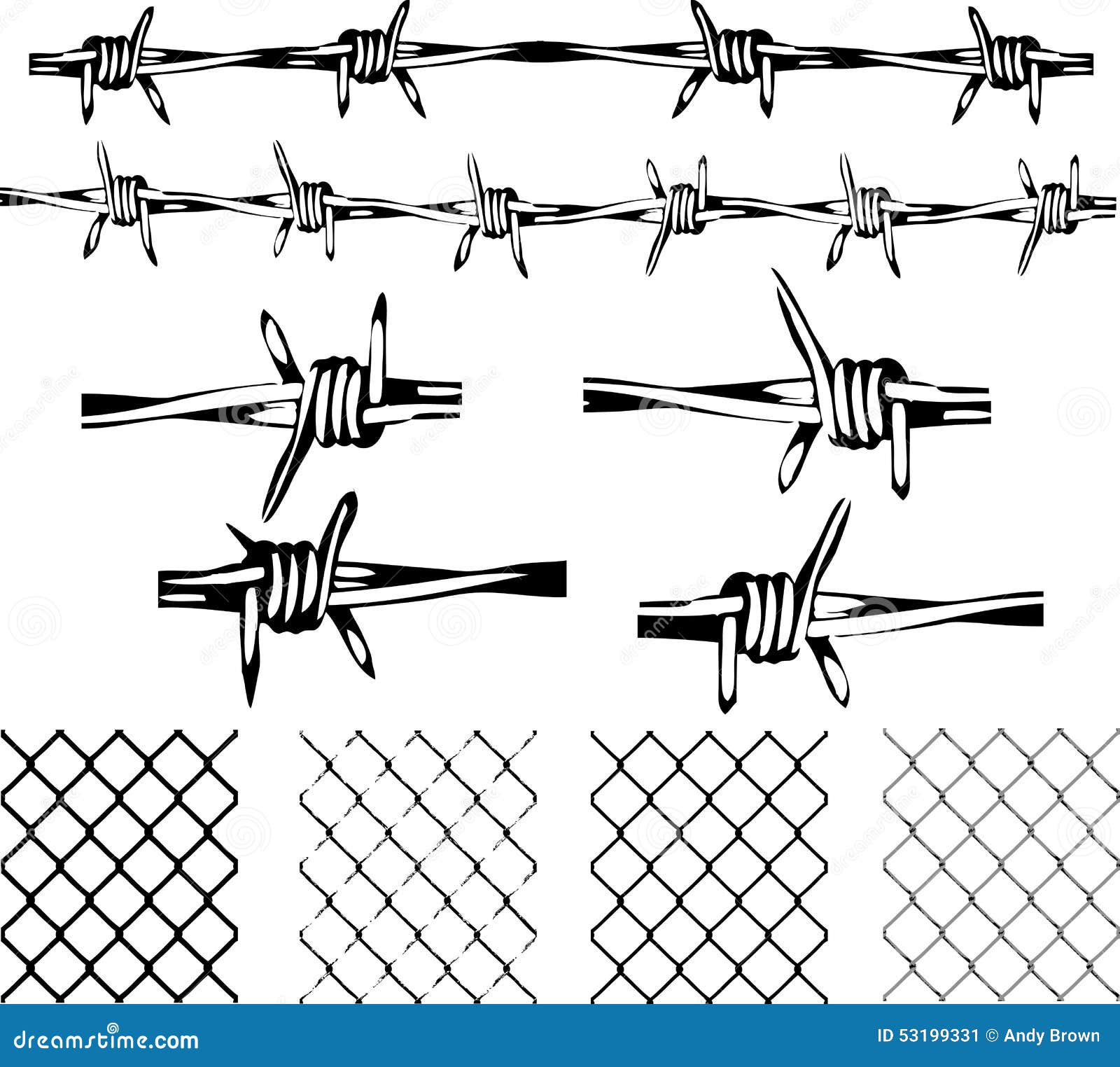 Elementi del filo spinato illustrazione vettoriale. Illustrazione di ...
