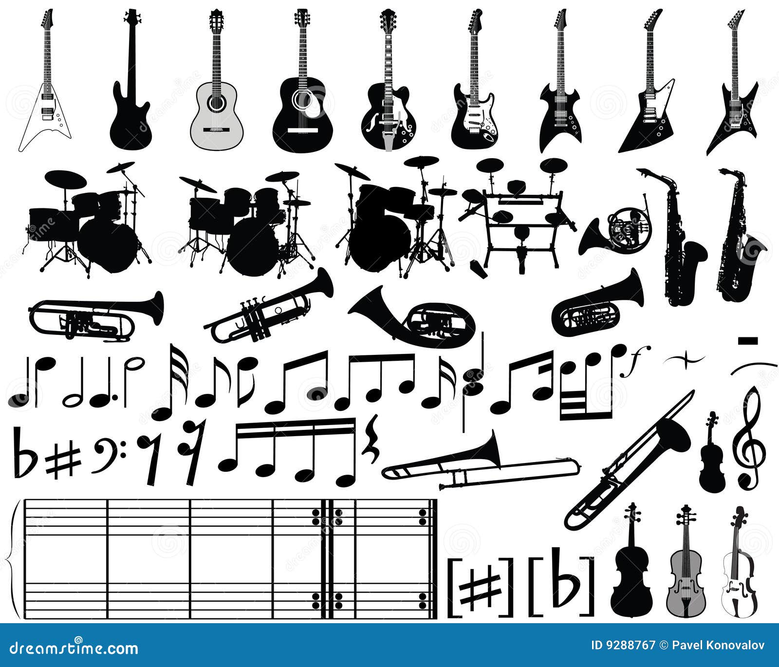 Elementi musicali illustrazione vettoriale. Illustrazione di elementi ...