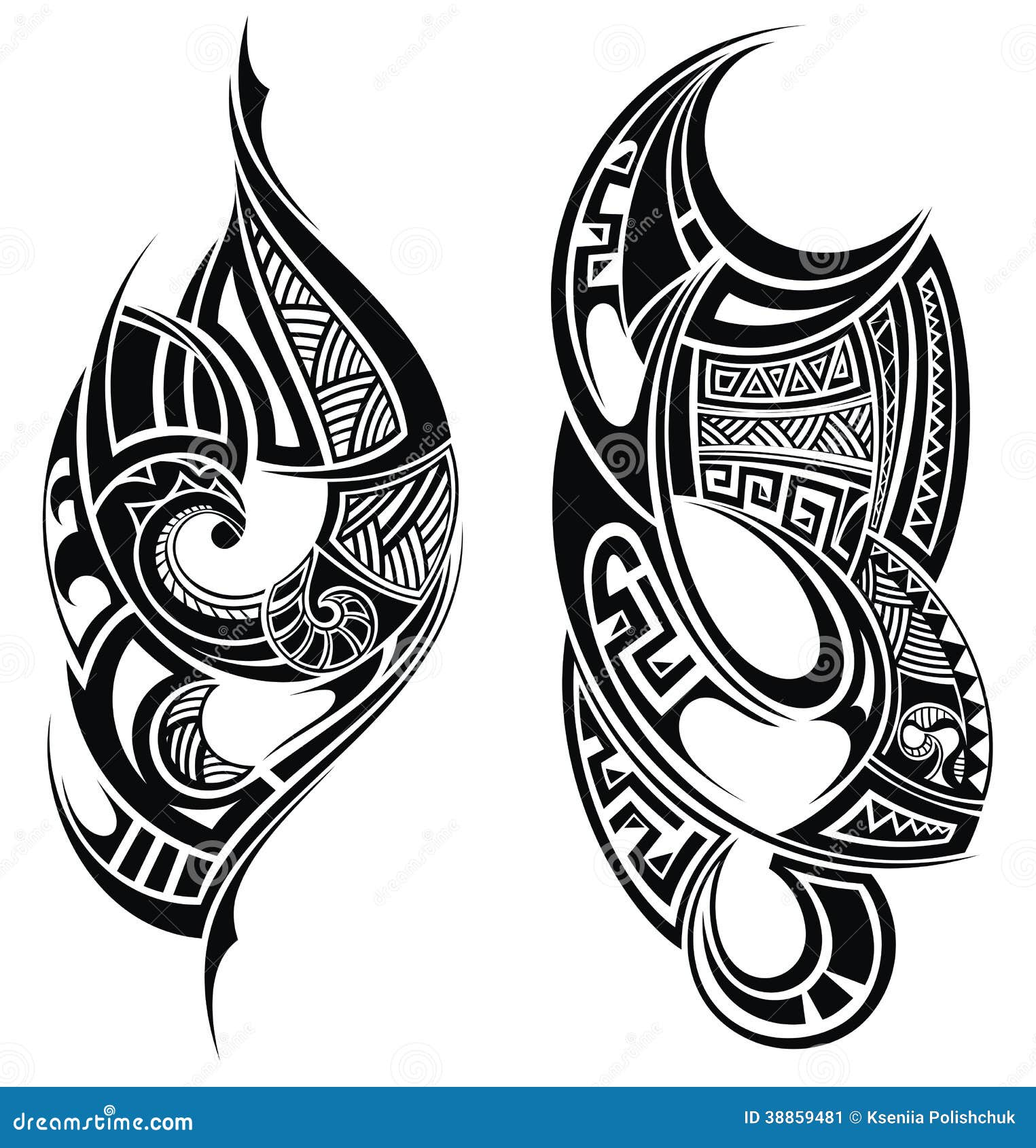 Elementi Tribali Del Tatuaggio Illustrazione Vettoriale - Illustrazione ...