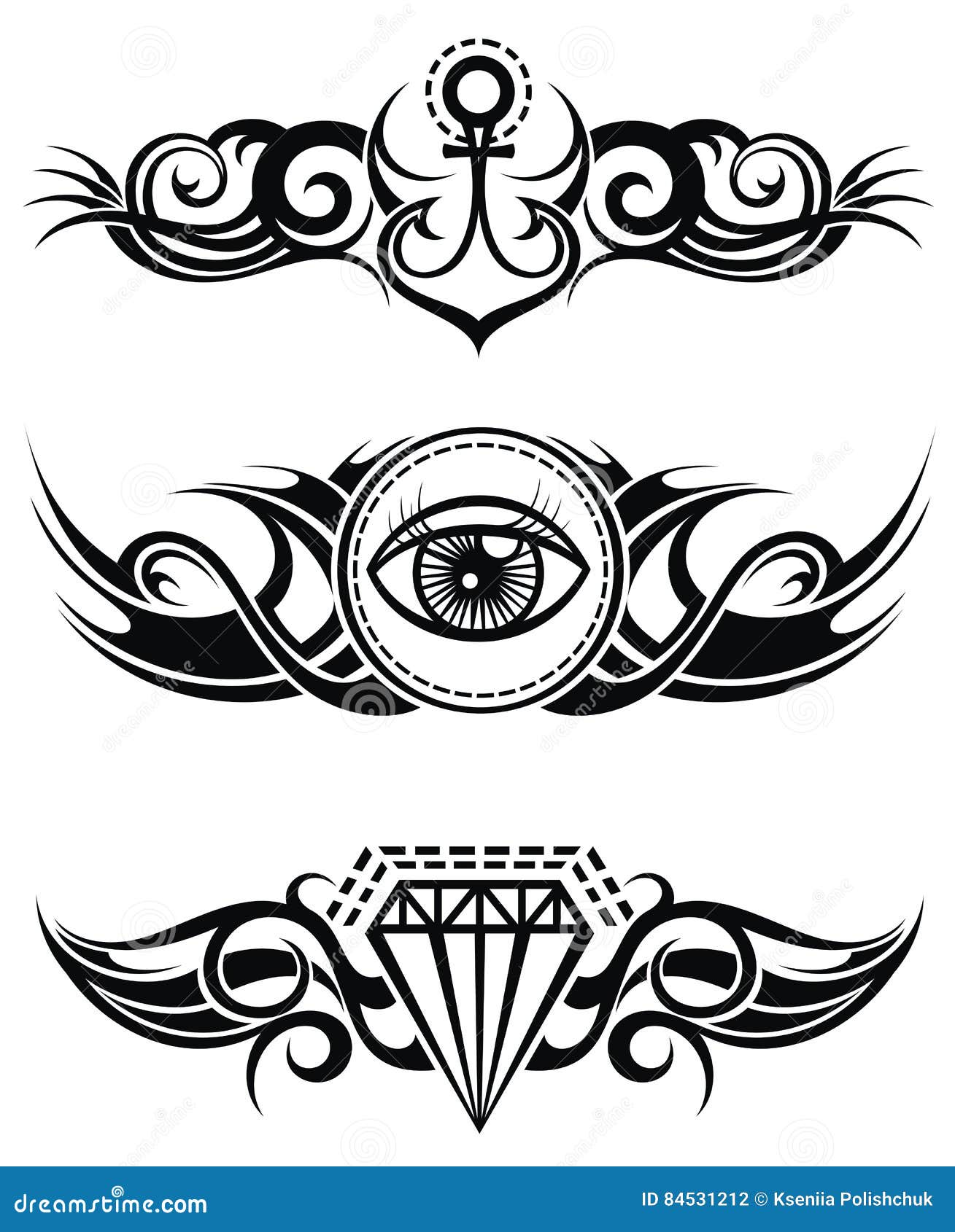 Elementi Tribali Del Tatuaggio Illustrazione Vettoriale - Illustrazione ...