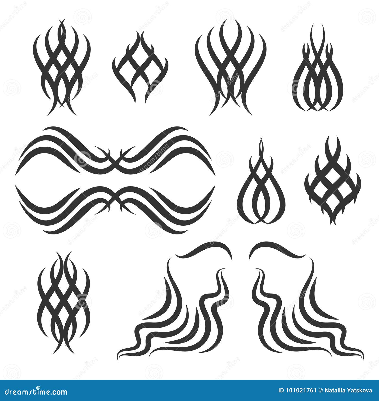 Elementi Tribali Semplici Del Tatuaggio Illustrazione Vettoriale ...