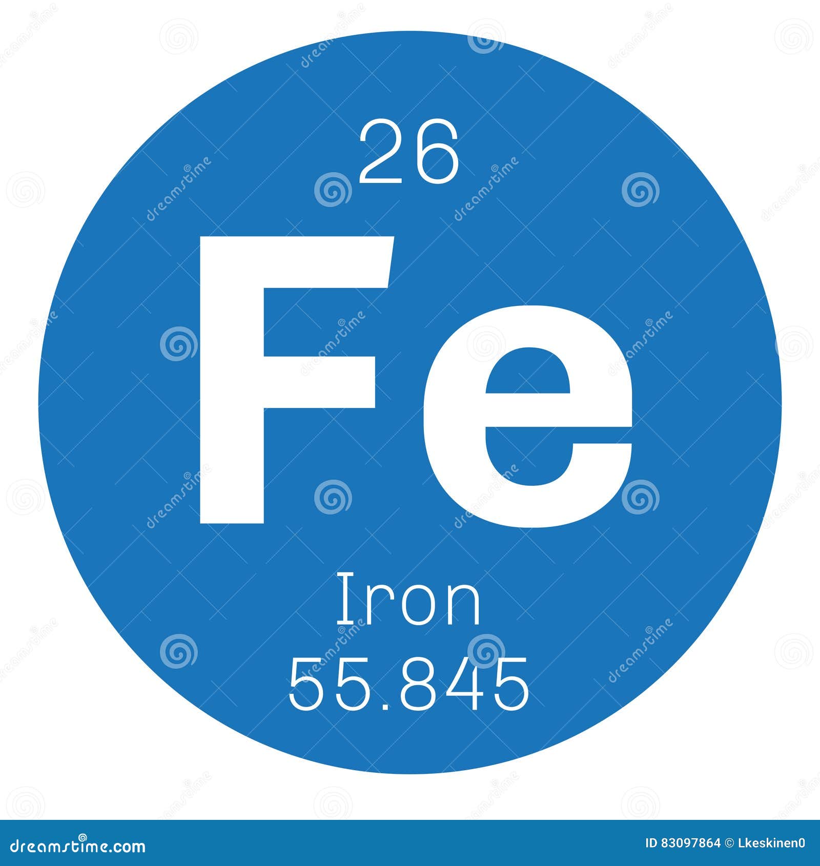 Elemento chimico del ferro illustrazione vettoriale. Illustrazione di ...