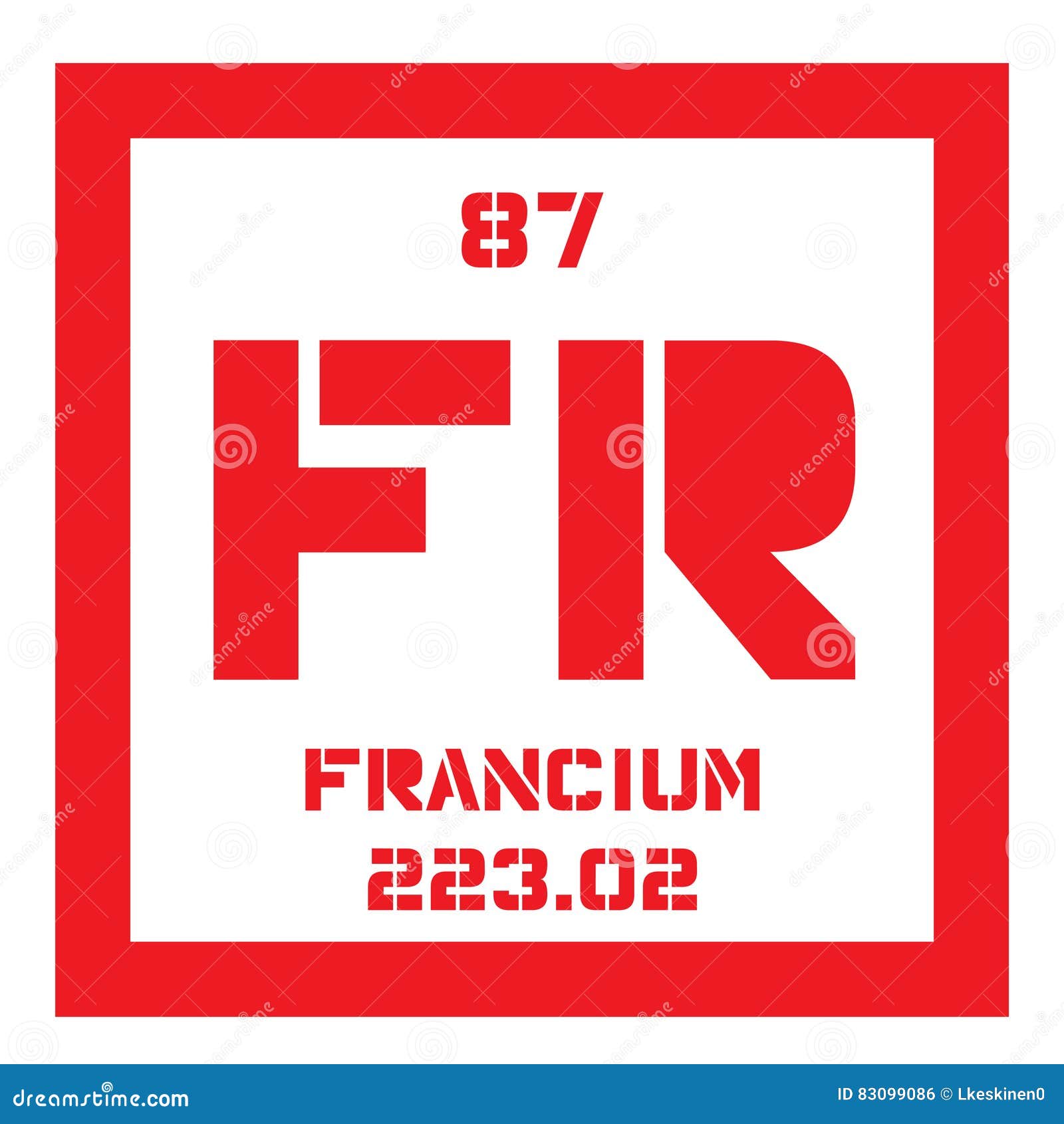 Elemento Chimico Del Francio Illustrazione Vettoriale - Illustrazione ...