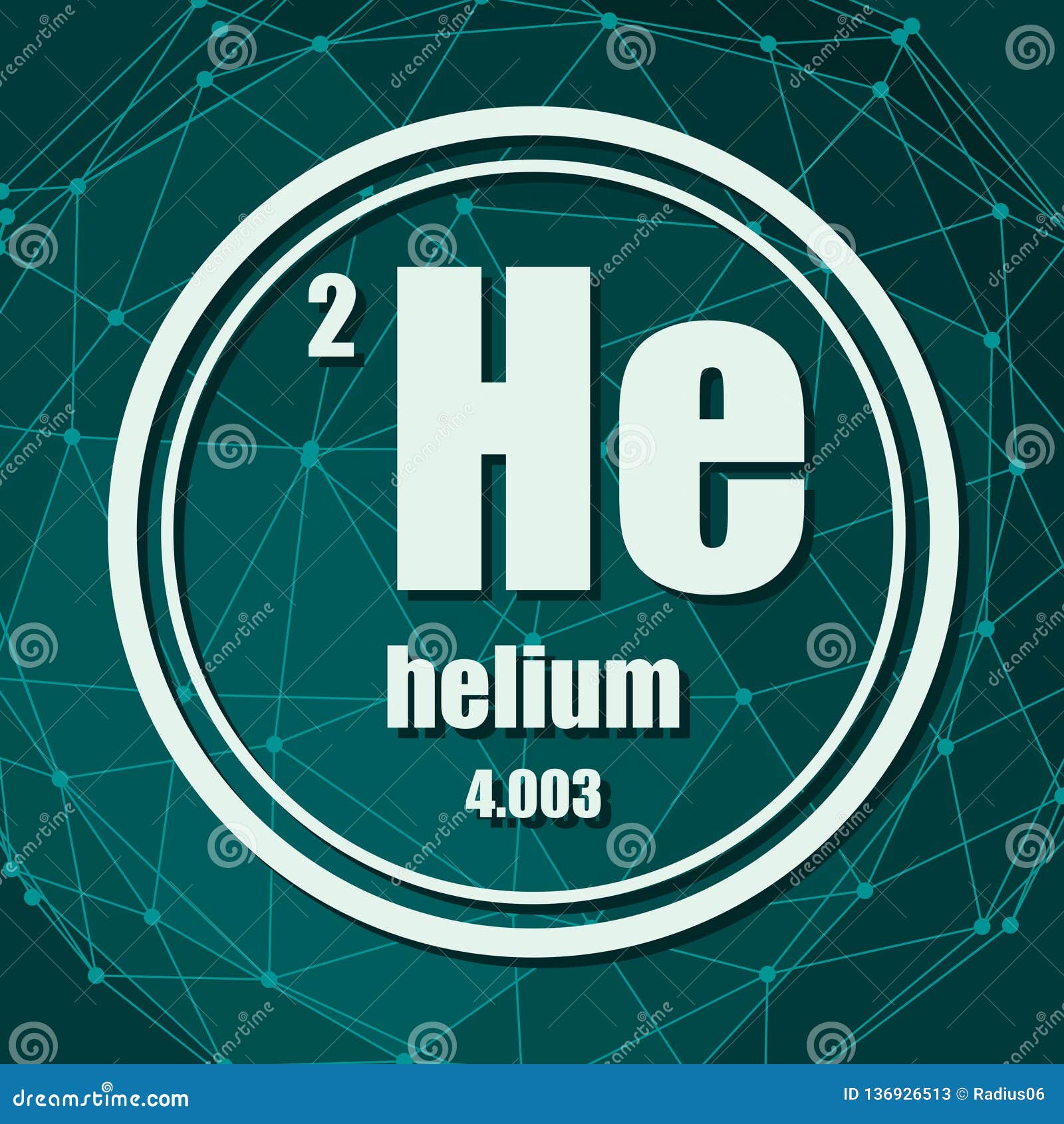 Elemento chimico dell'elio illustrazione vettoriale. Illustrazione di ...