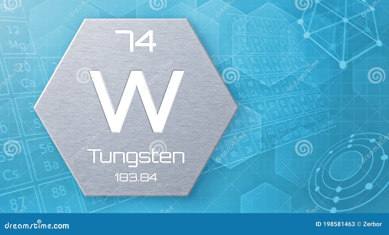 Elemento Chimico Della Tabella Periodica - Tungsteno Illustrazione di ...