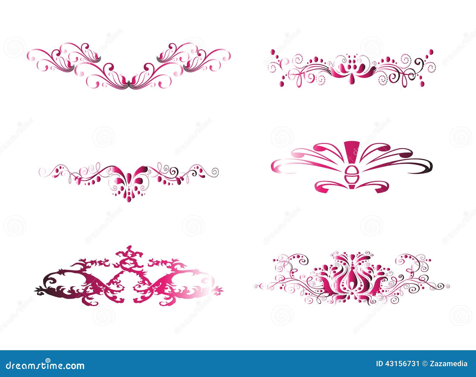 Elemento Cor-de-rosa Do Design Floral Do Vintage Ilustração do Vetor ...