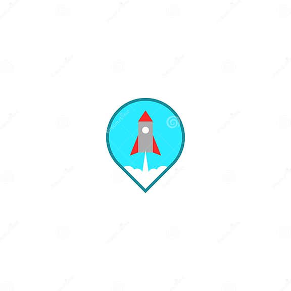 Elemento De Rocket Pin Point Icon Logo Design Ilustración del Vector ...