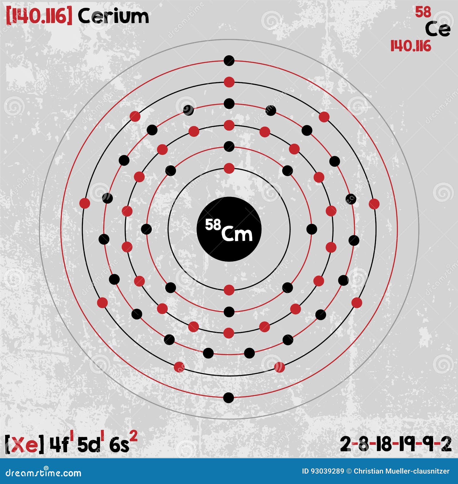 Elemento del cerio ilustración del vector. Ilustración de escuela ...