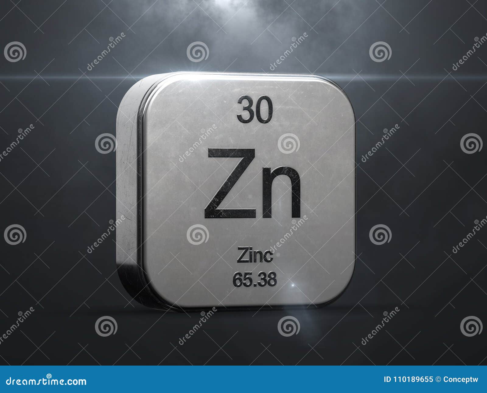 Elemento Del Cinc De La Tabla Periódica Stock de ilustración ...