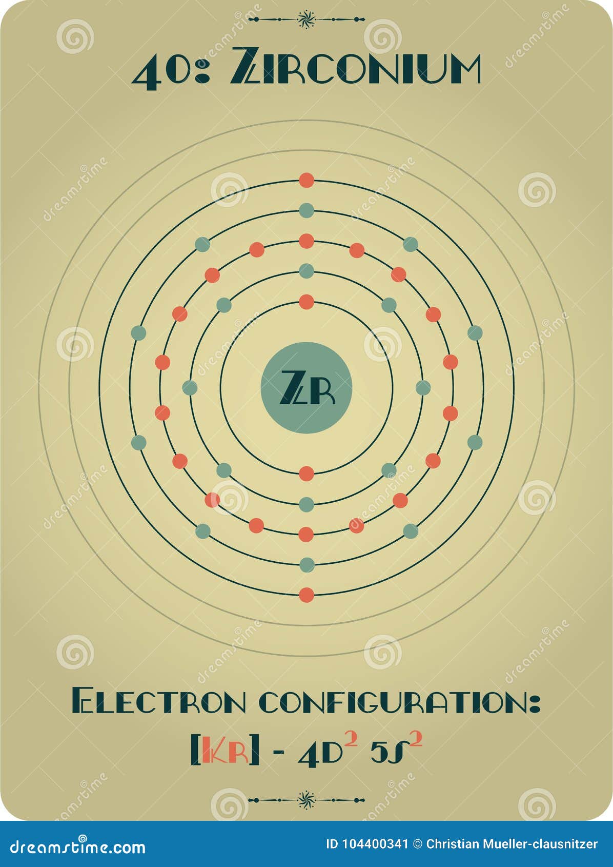 Elemento del circonio ilustración del vector. Ilustración de base ...