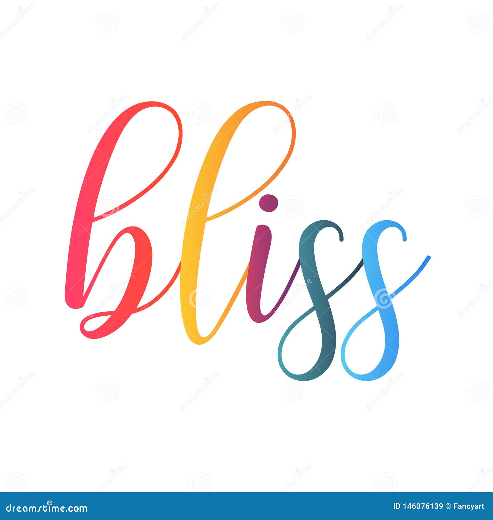 Elemento Del Ejemplo De Bliss Lettering Hand Drawn Vector Ilustración ...