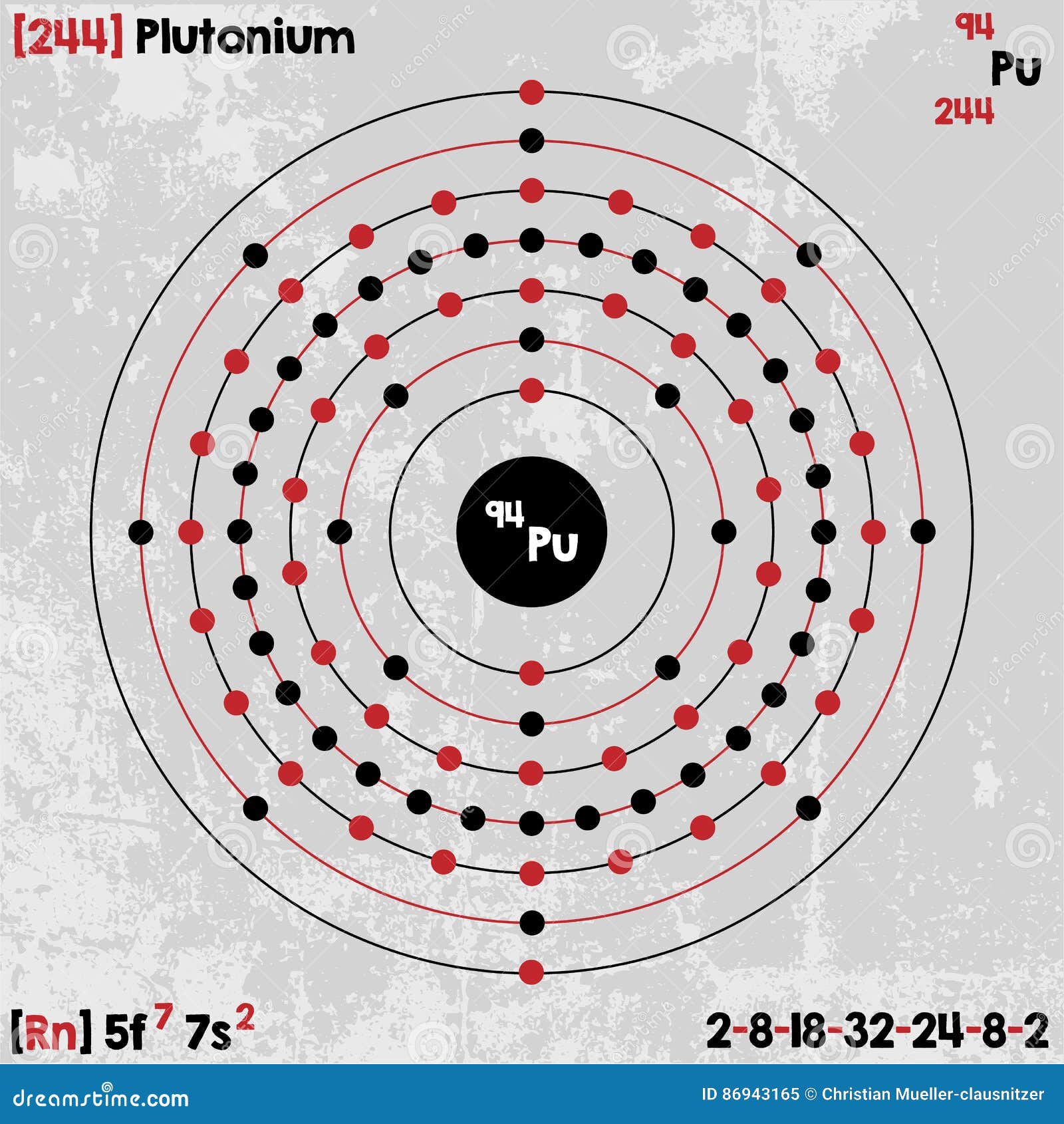 Elemento del plutonio ilustración del vector. Ilustración de rojo ...