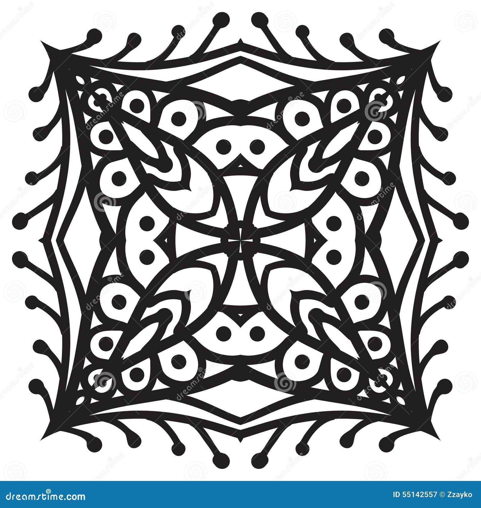 Elemento Della Mandala Dello Zentangle Del Disegno Della Mano ...