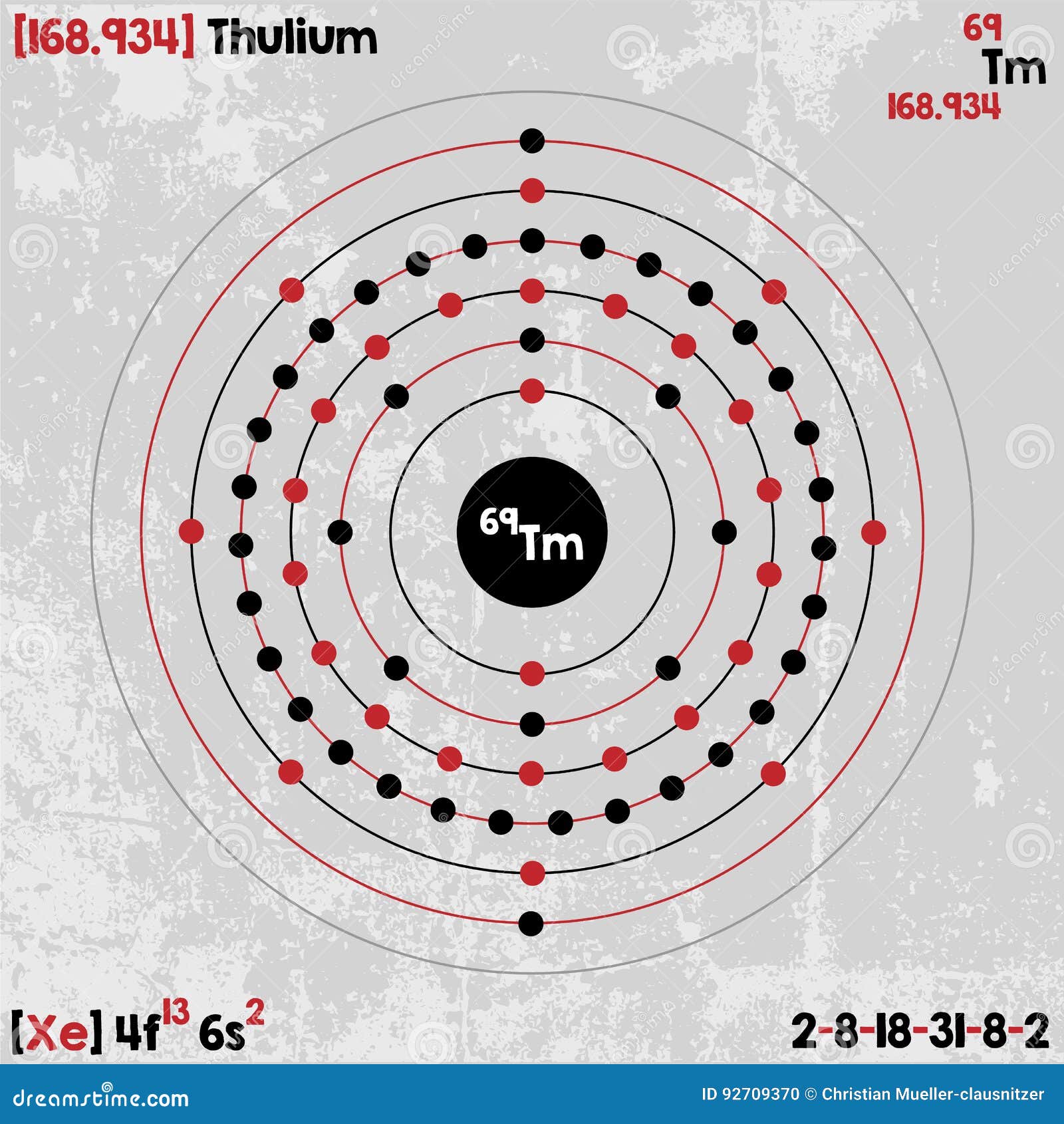 Elemento di tulio illustrazione vettoriale. Illustrazione di atomico ...