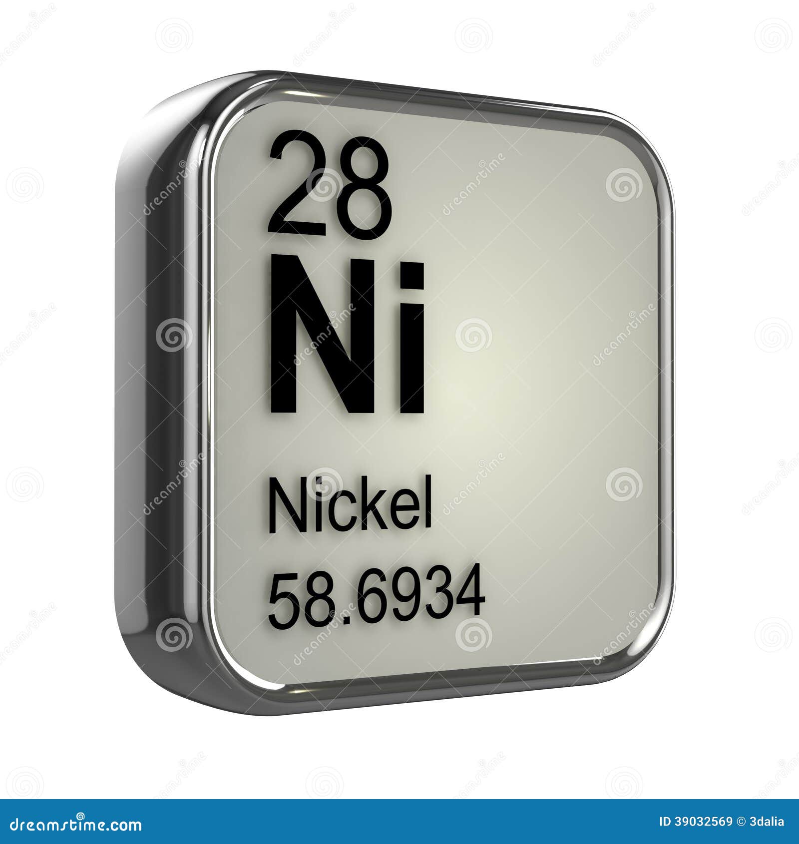 Elemento do níquel 3d ilustração stock. Ilustração de elétrons - 39032569