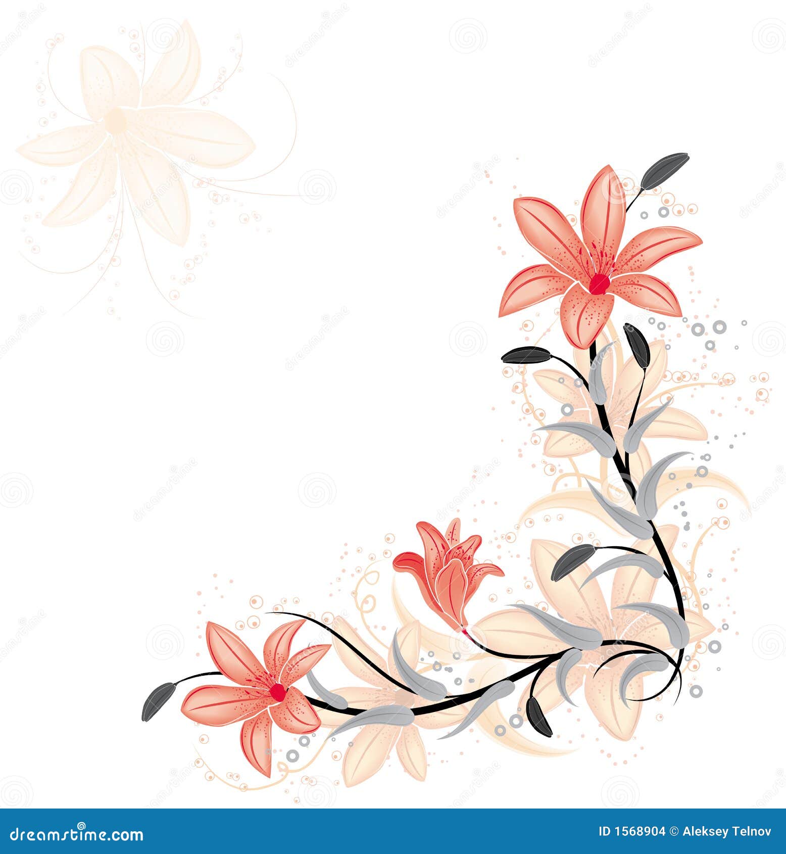 Elemento Floral Para El Diseño Con El Lirio, Vector Ilustración del ...