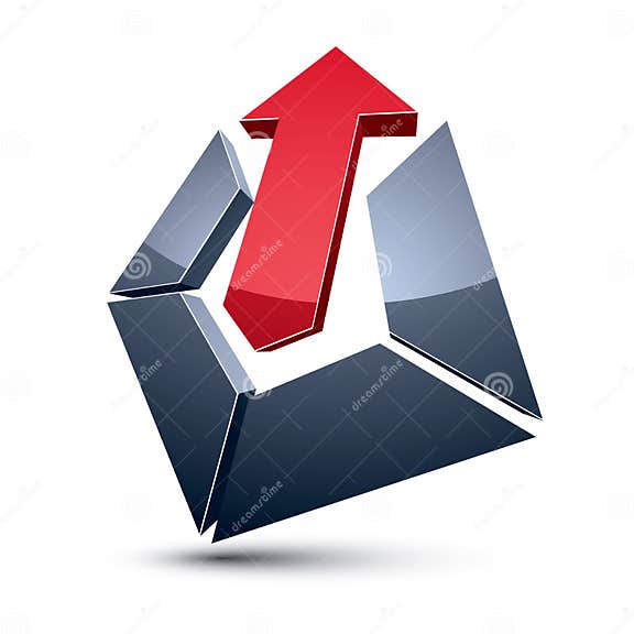 Elemento Gráfico Tridimensional Com Seta Simples Ilustração do Vetor ...