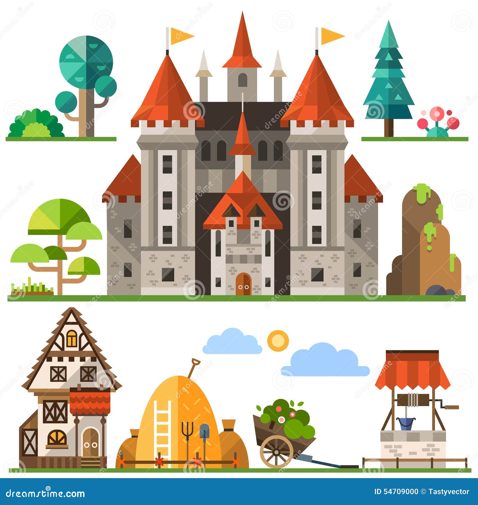 Elemento Medieval Del Reino Ilustración del Vector - Ilustración de ...