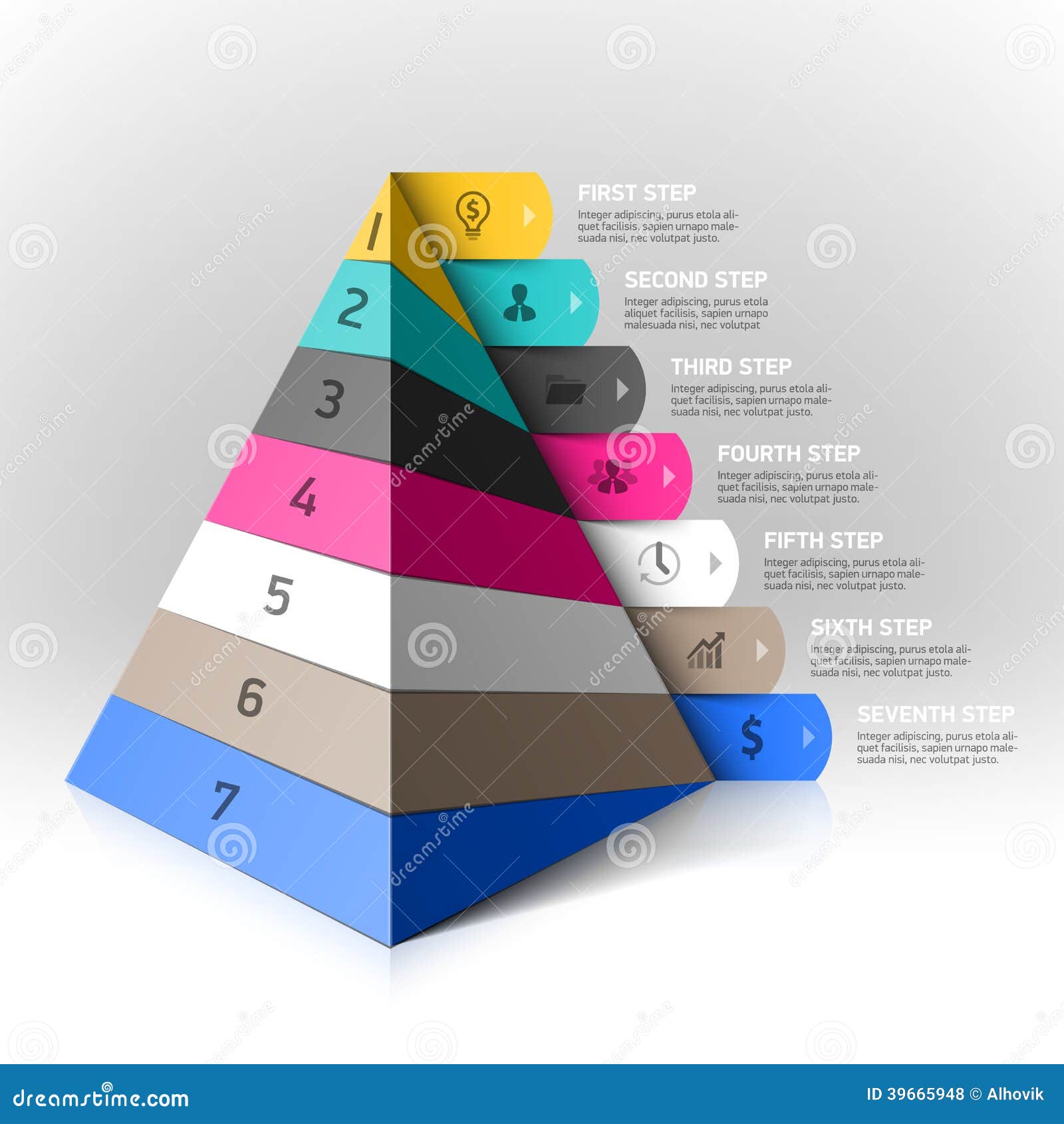 Elemento Mergulhado Do Projeto Das Etapas Da Pirâmide Ilustração do ...