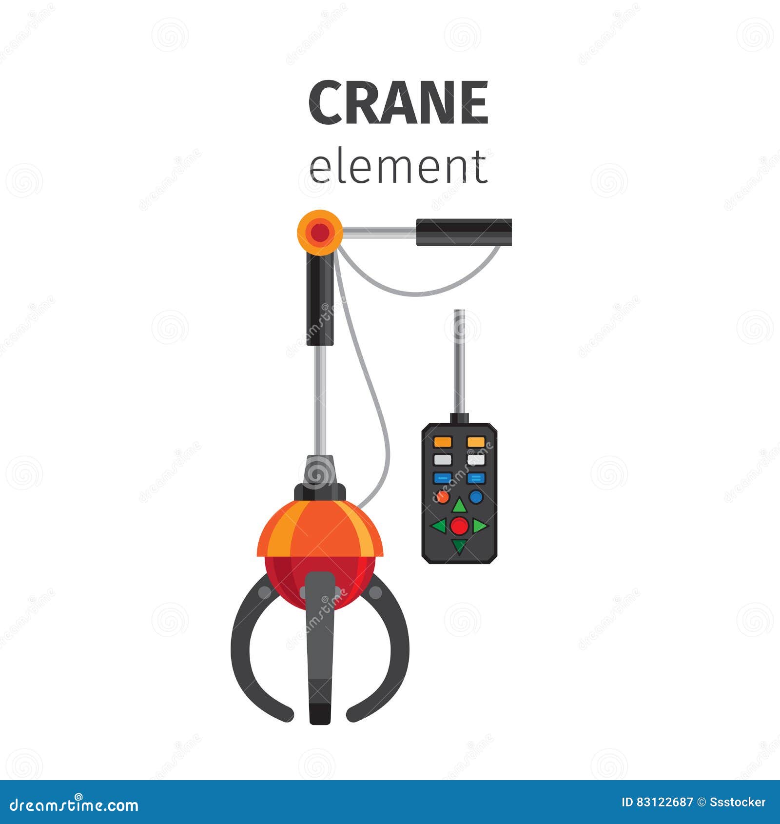 Elemento Piano Della Gru Isolato Su Bianco Illustrazione Vettoriale ...