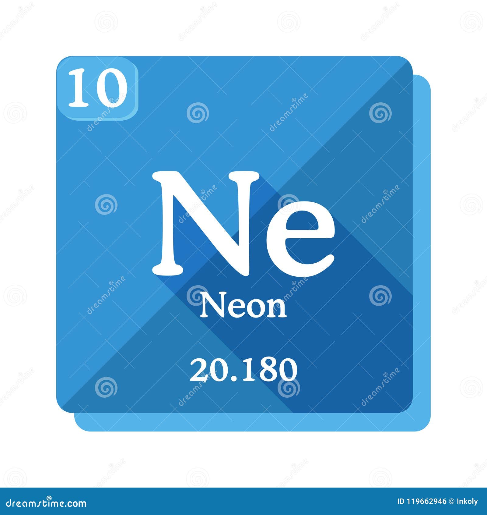 Elemento Químico De Neón Vector Periódico De Los Elementos Stock de ...