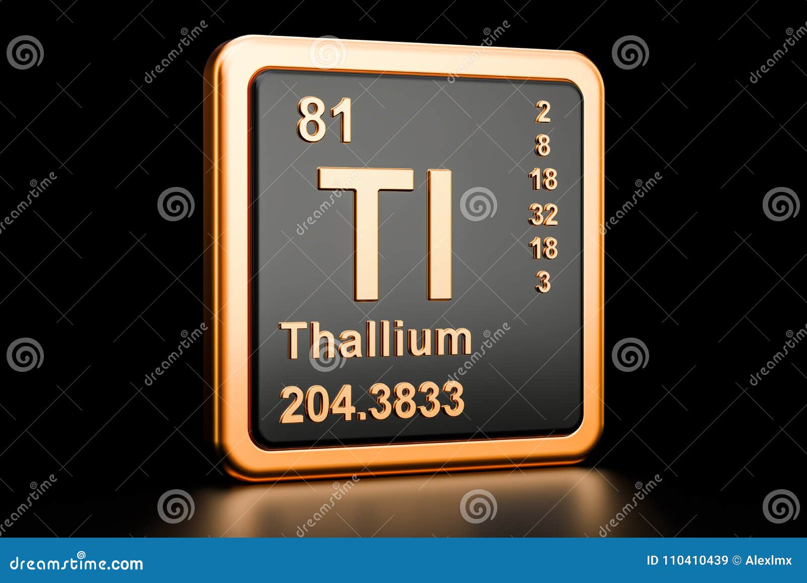 Elemento Químico De TL Del Talio Representación 3d Stock de ilustración ...