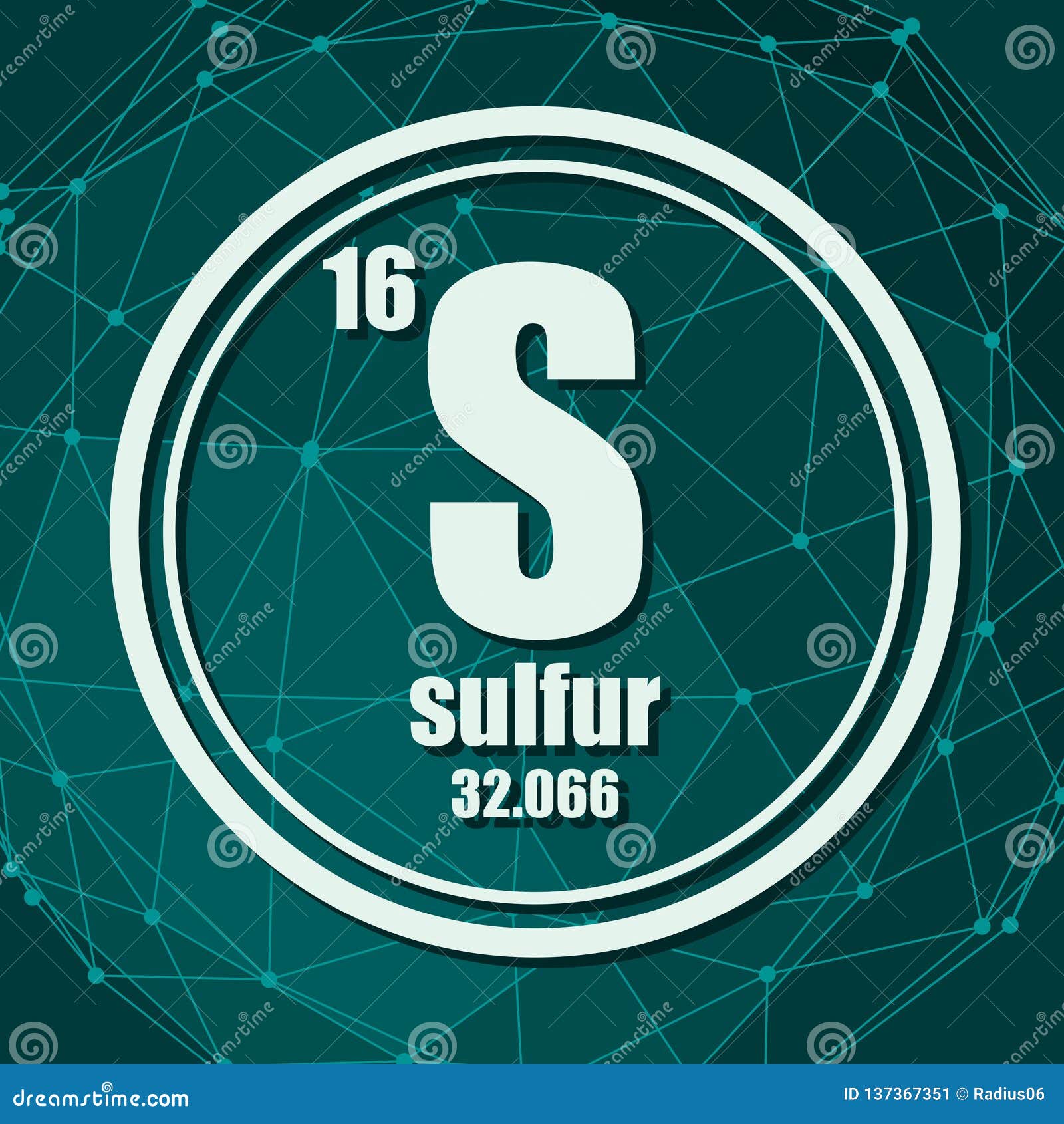 Elemento Químico Del Azufre Ilustración del Vector - Ilustración de ...
