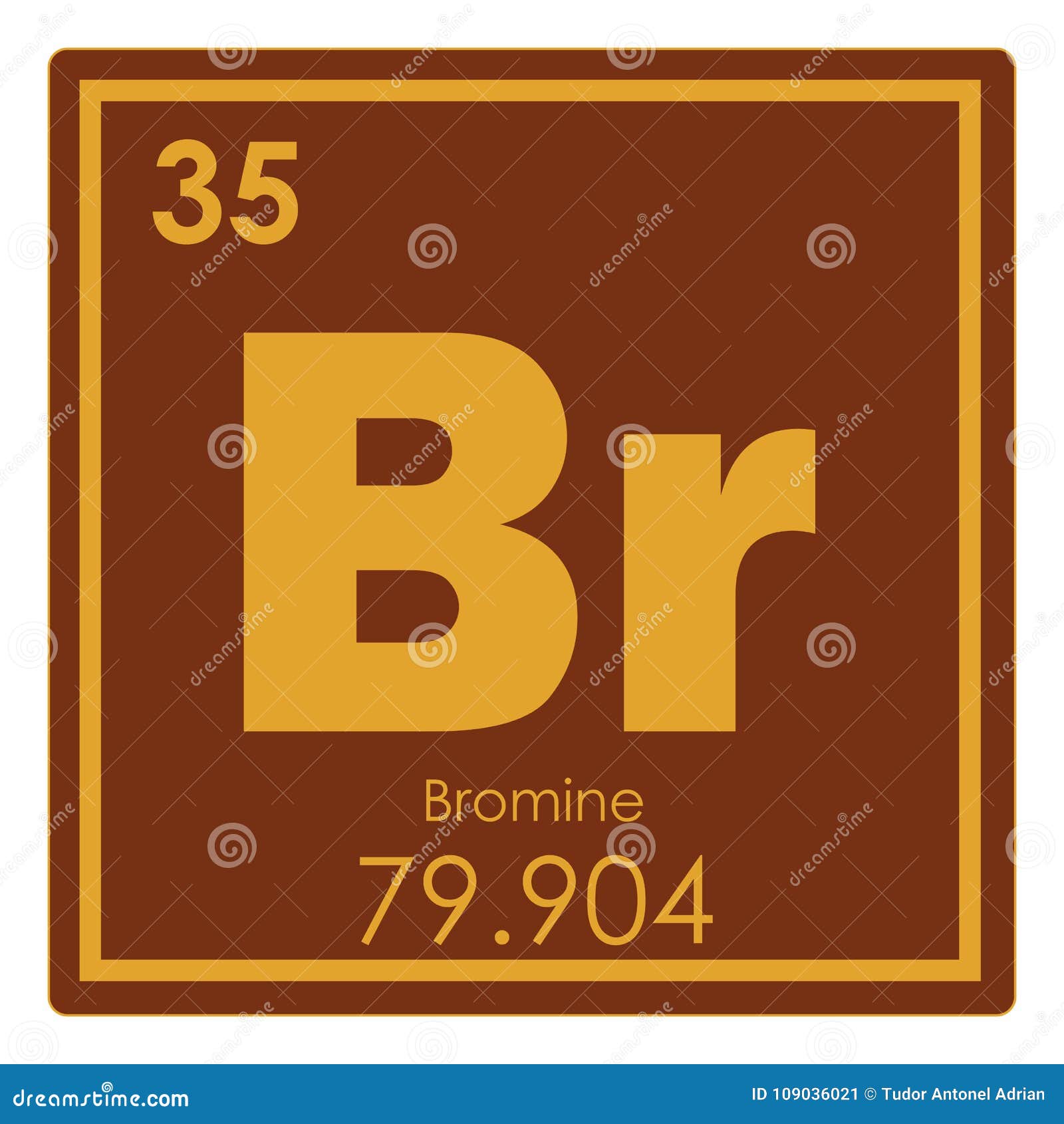 Elemento químico del bromo stock de ilustración. Ilustración de adicto ...