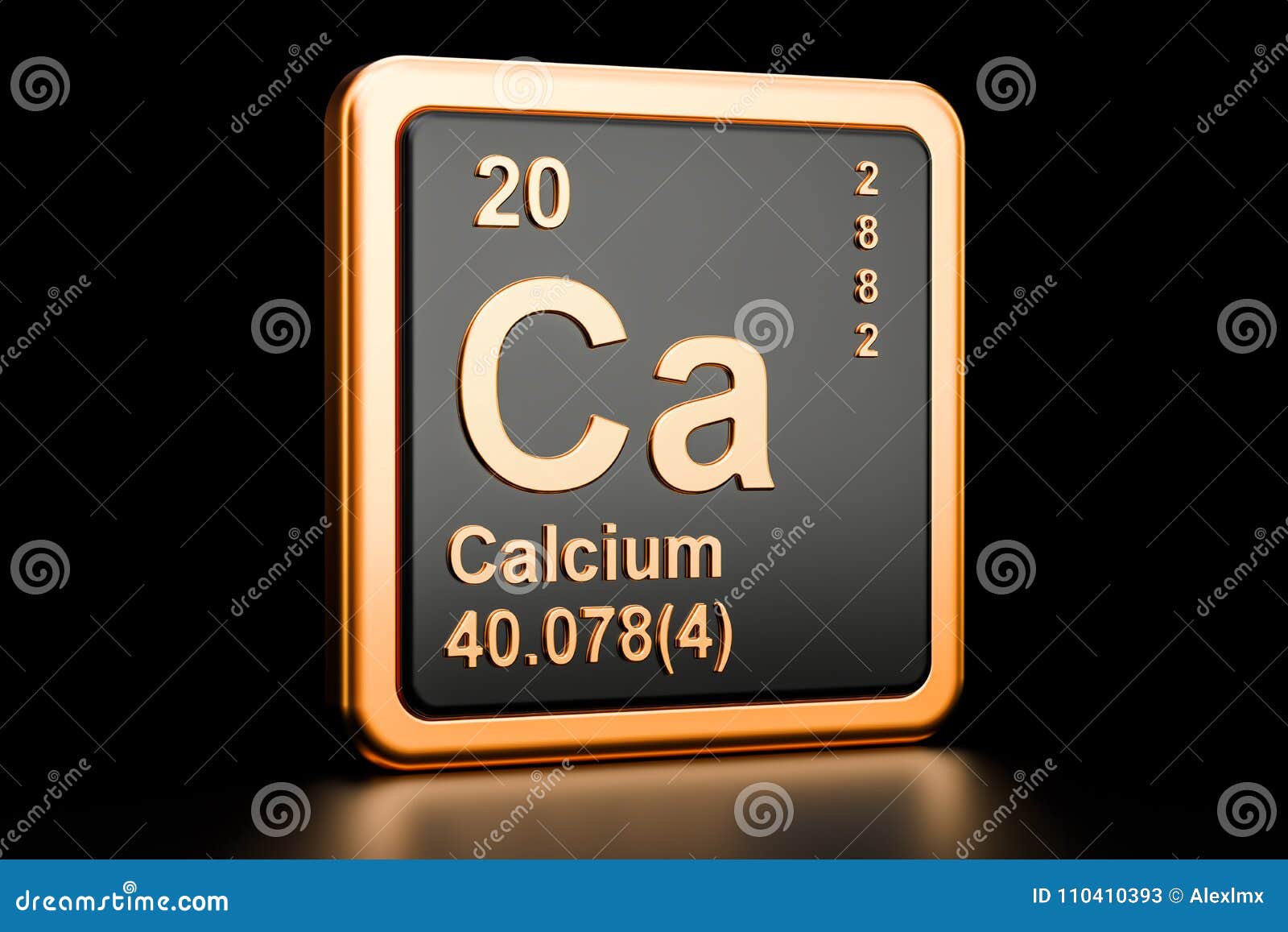 Elemento Químico Del Calcio Ca Representación 3d Stock de ilustración ...