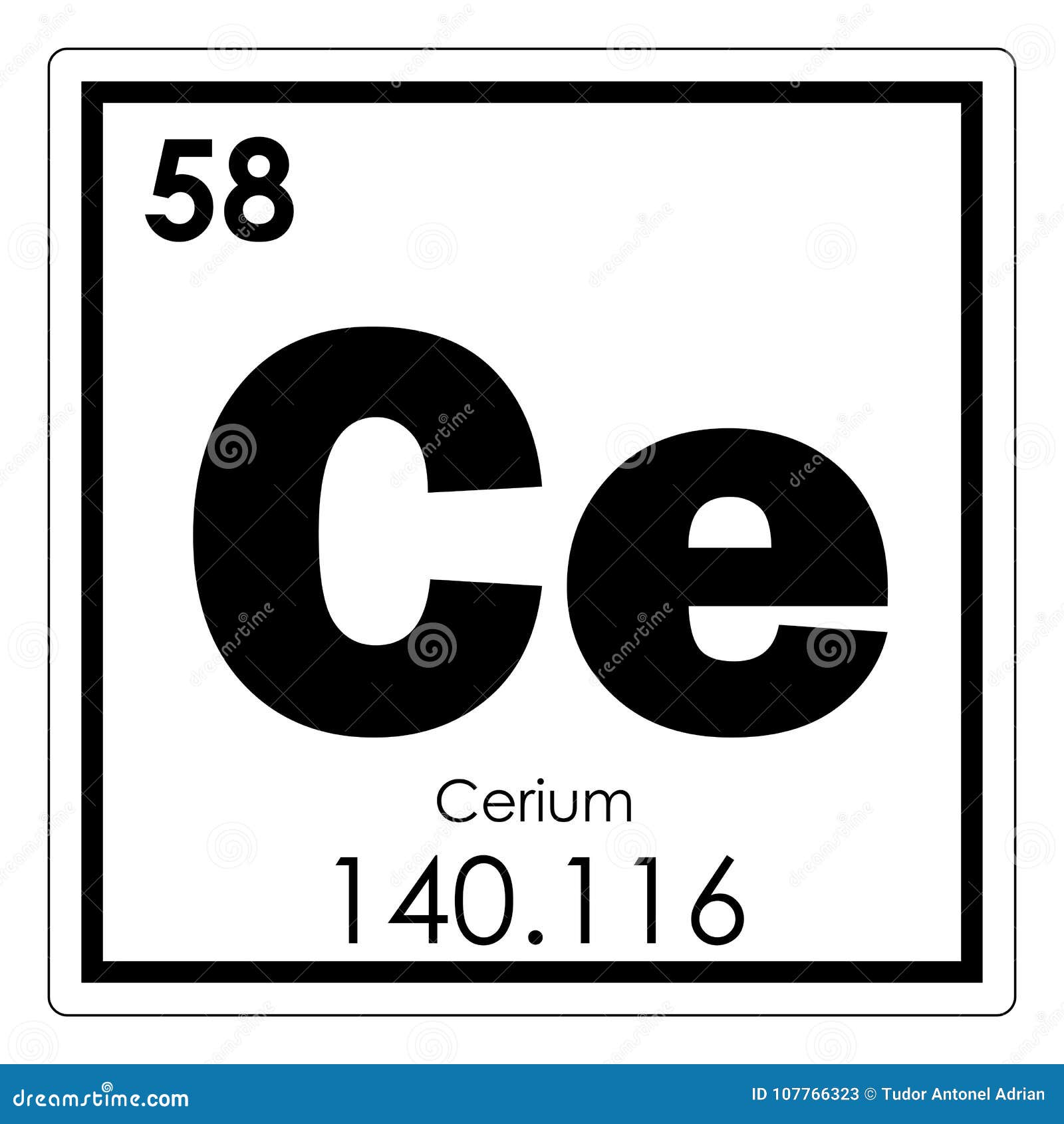 Elemento químico del cerio stock de ilustración. Ilustración de ciencia ...