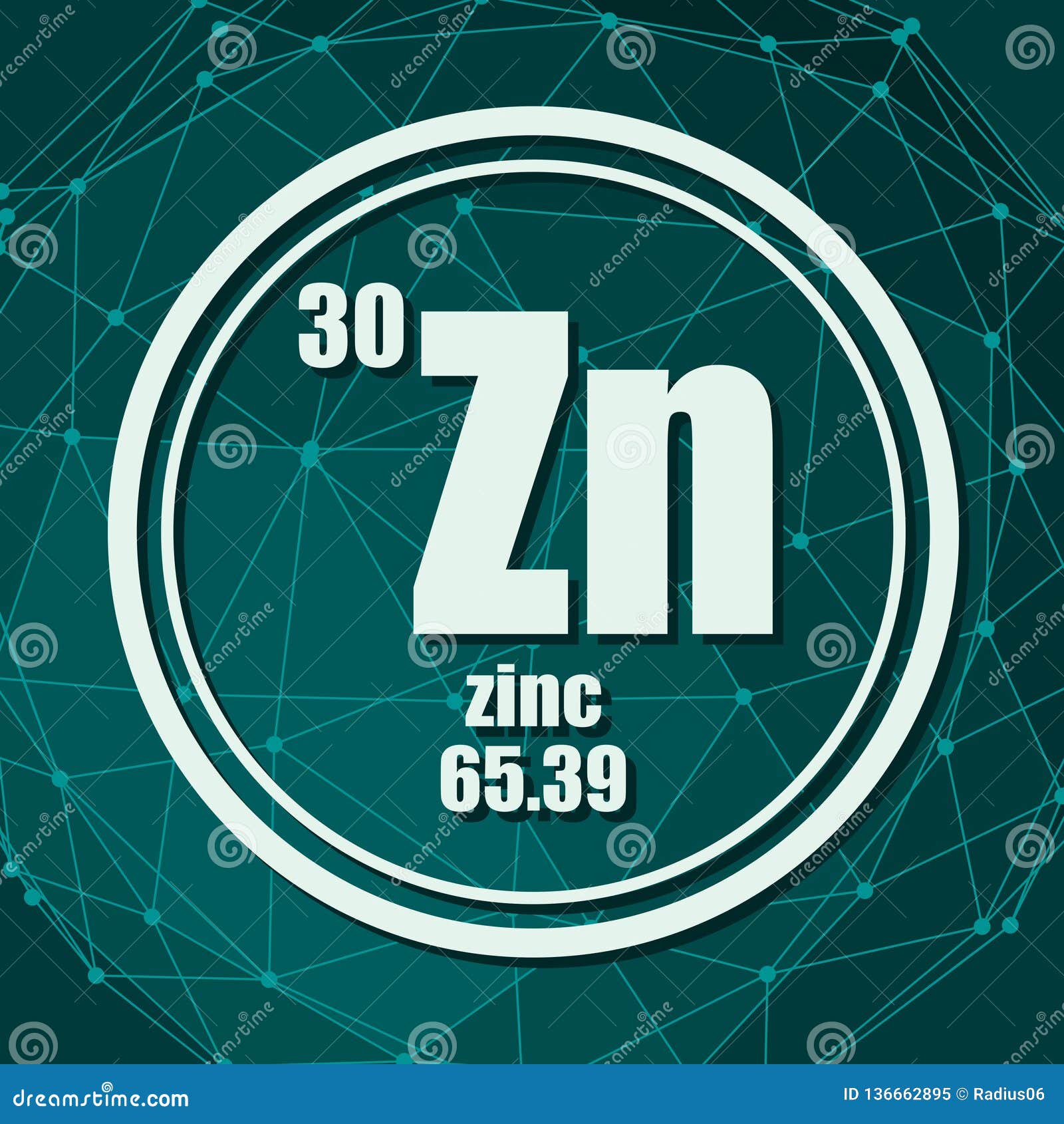 Elemento químico del cinc ilustración del vector. Ilustración de ...