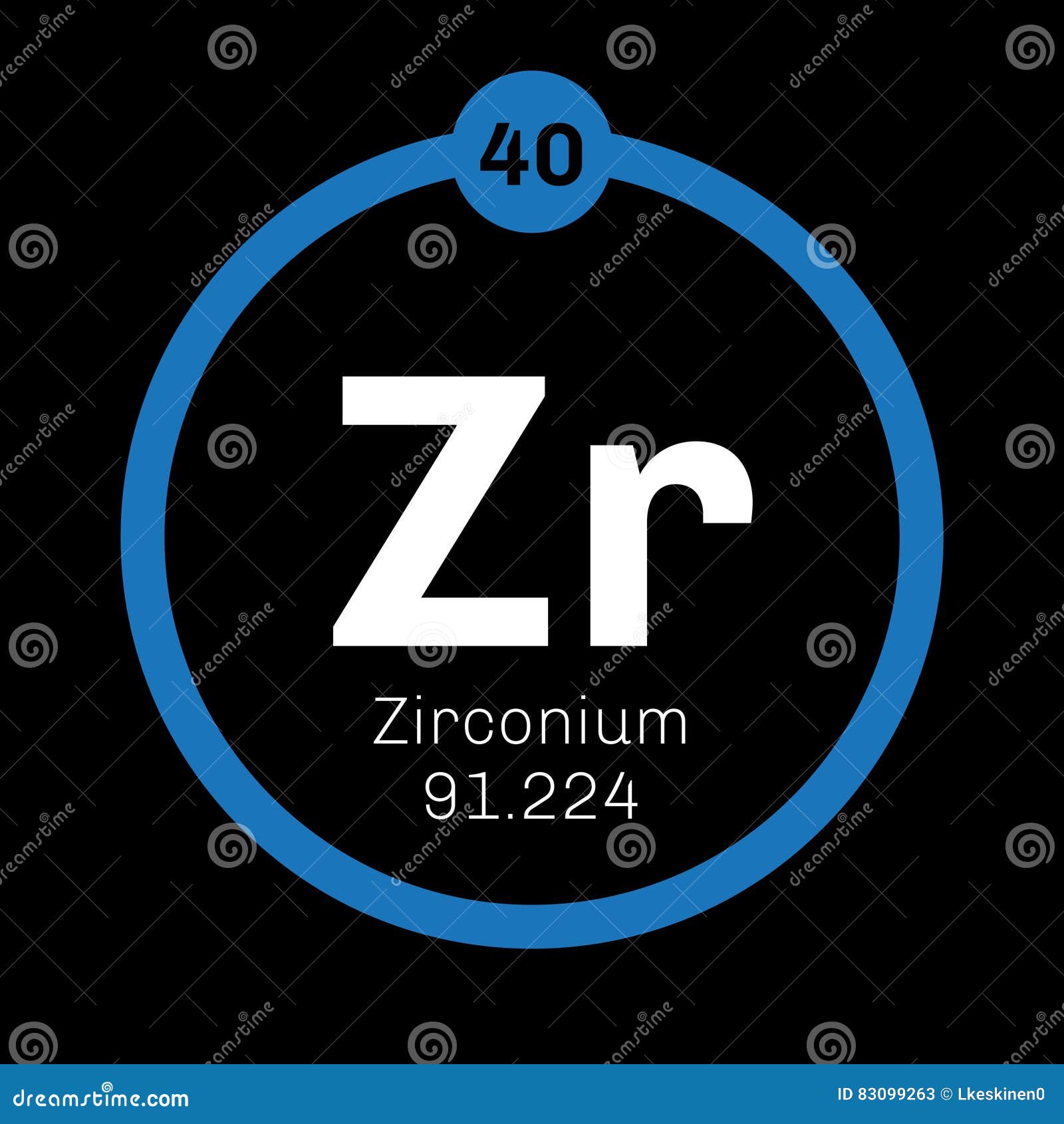 Elemento Químico Del Circonio Ilustración del Vector - Ilustración de ...