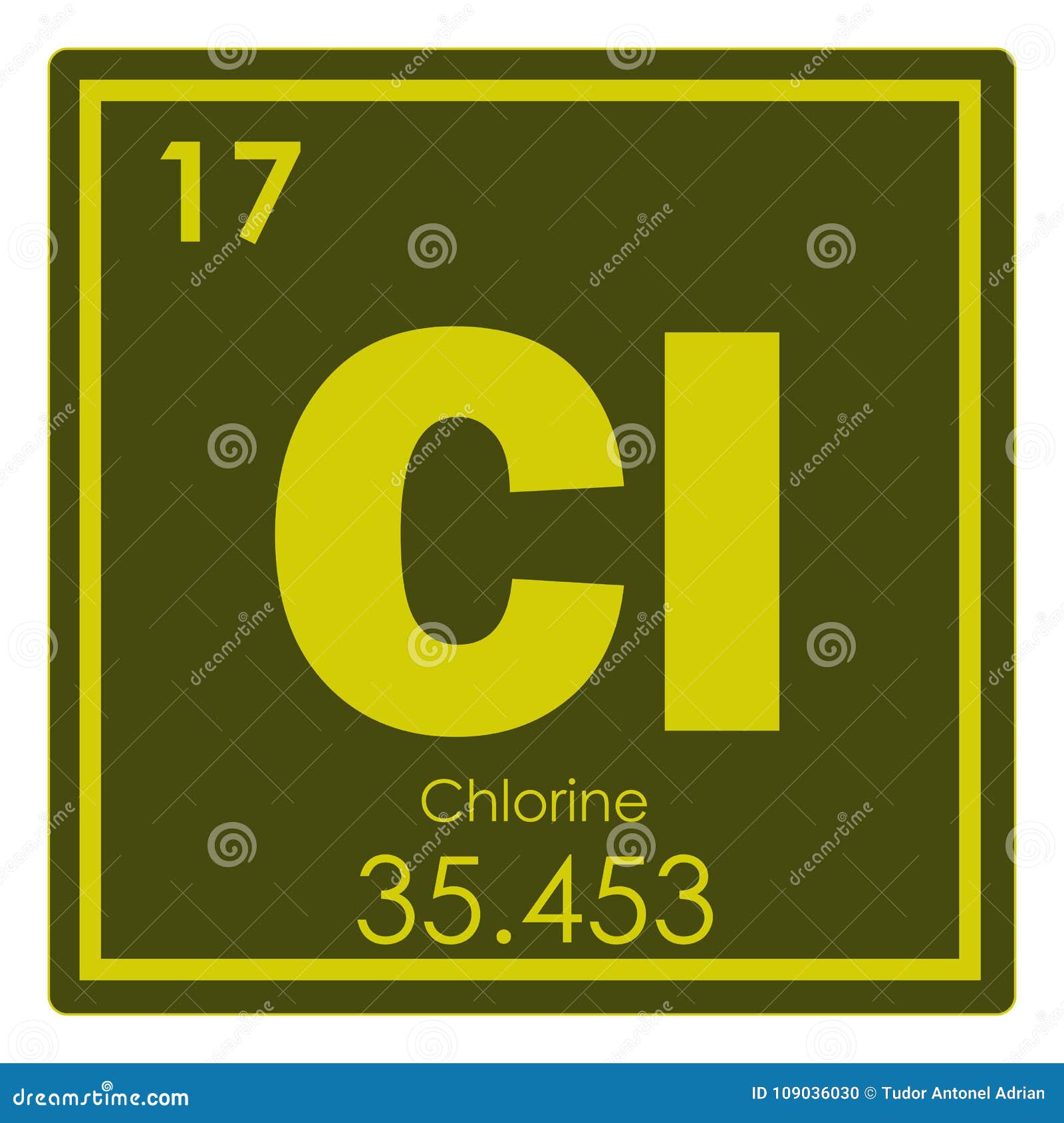 Elemento químico del cloro stock de ilustración. Ilustración de clorina ...