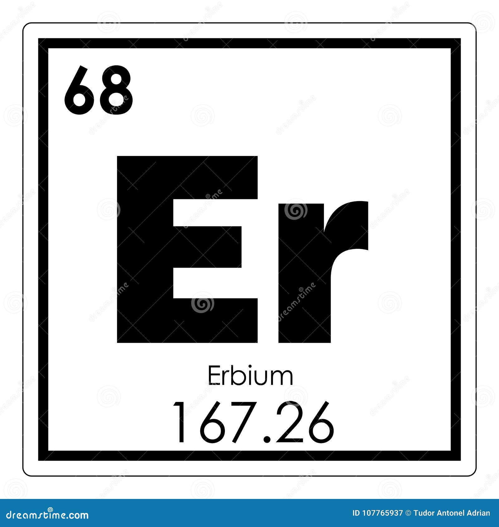 Elemento químico del erbio stock de ilustración. Ilustración de ...