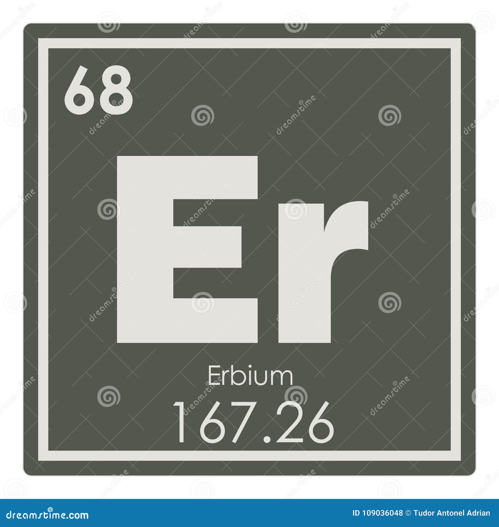 Elemento químico del erbio stock de ilustración. Ilustración de color ...