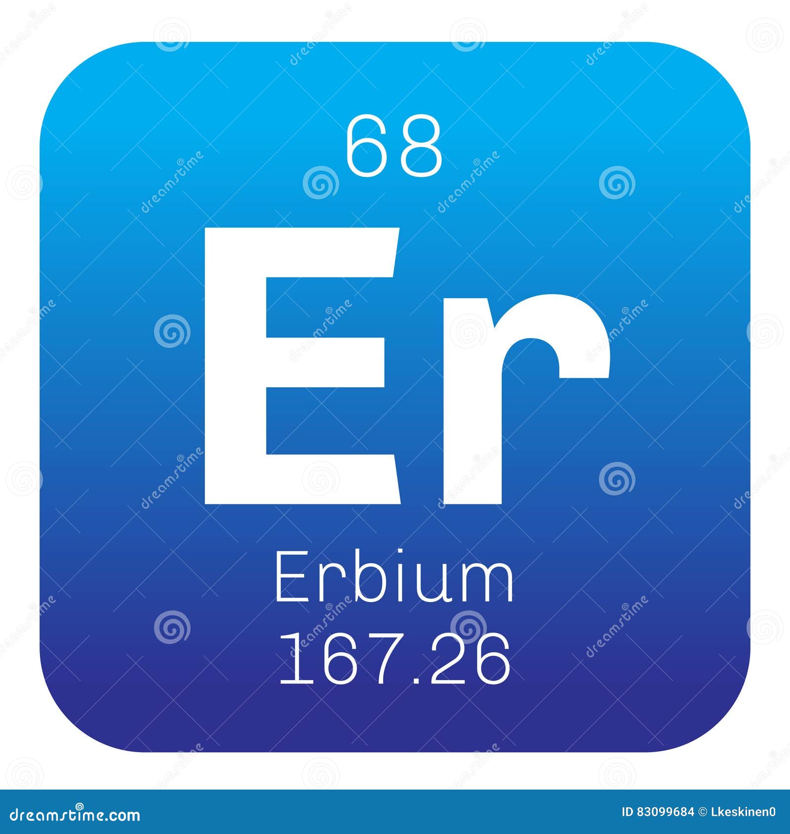 Elemento químico del erbio ilustración del vector. Ilustración de ...