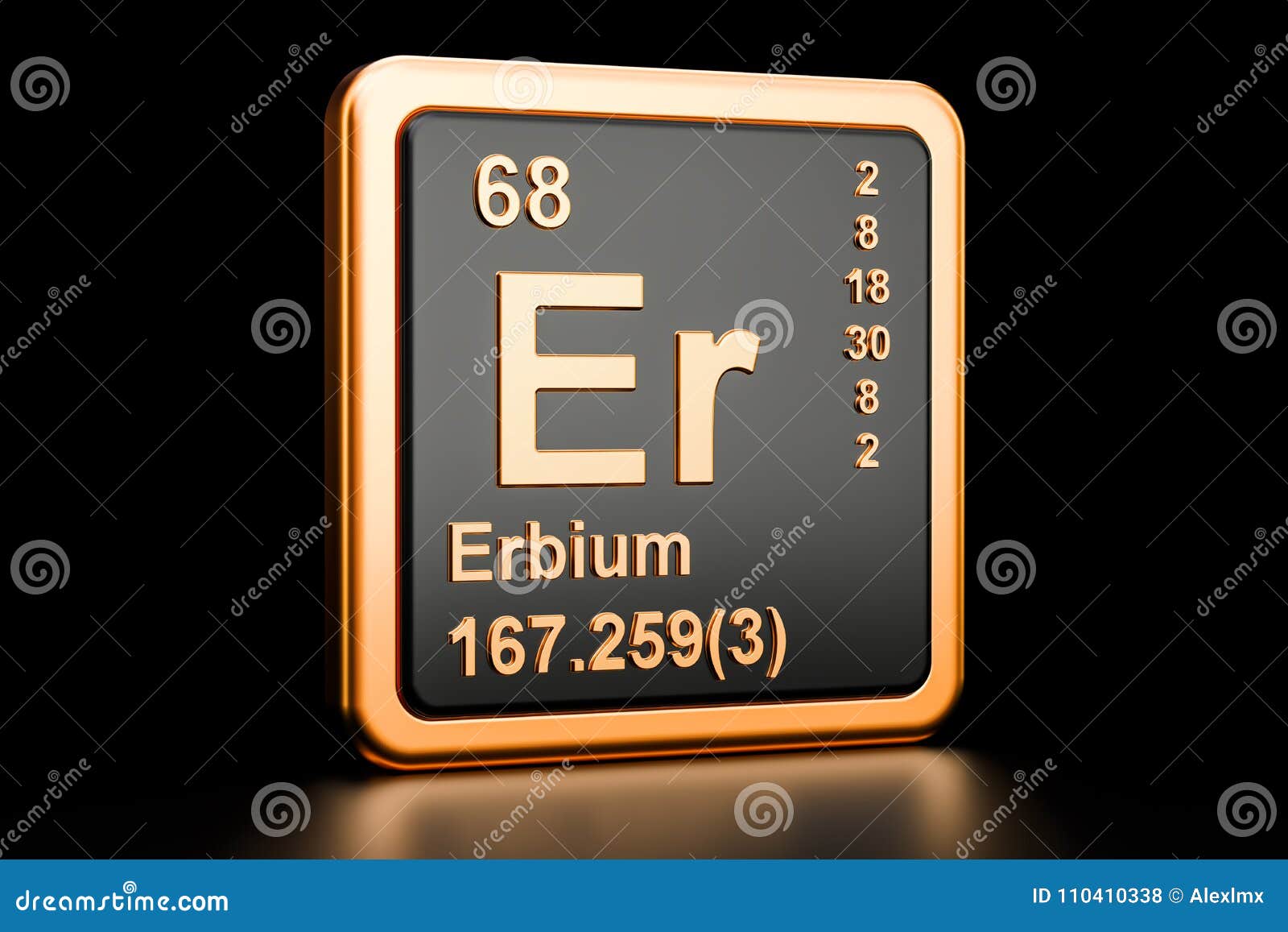 Elemento Químico Del Erbio Er Representación 3d Stock de ilustración ...