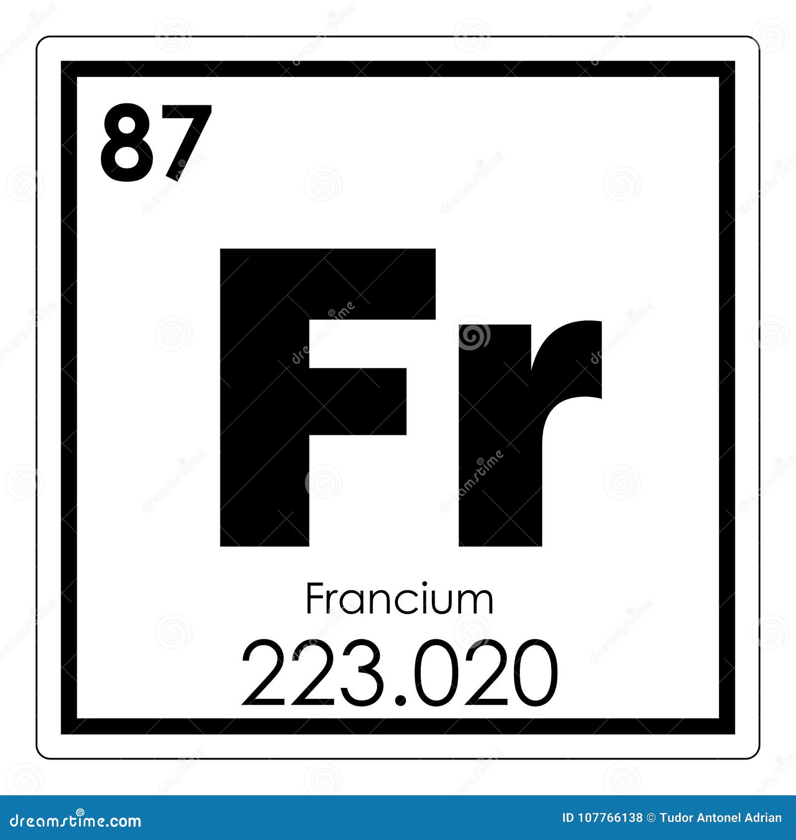 Elemento Químico Del Francio Stock de ilustración - Ilustración de ...