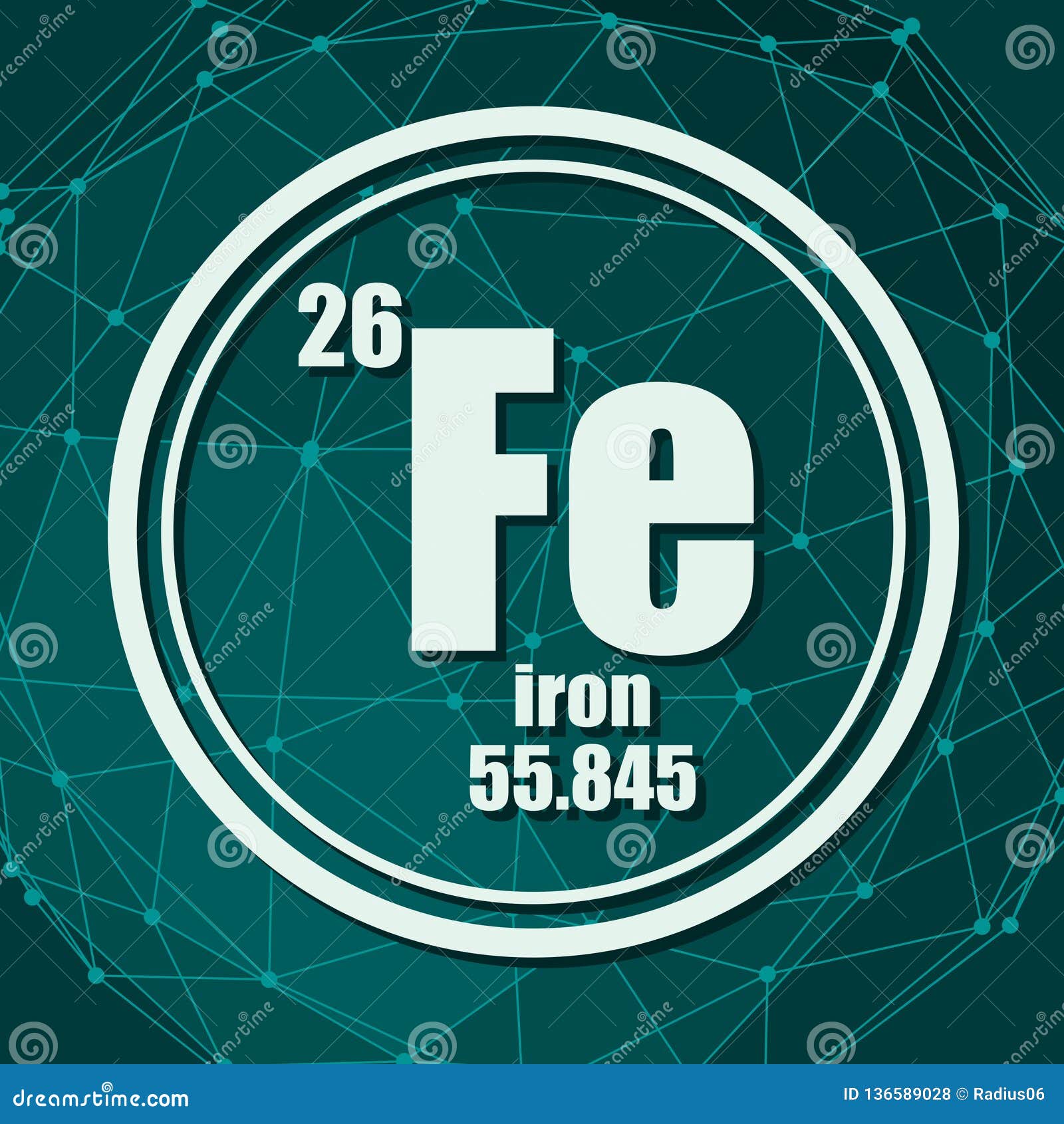 Elemento Químico Del Hierro Ilustración del Vector - Ilustración de ...