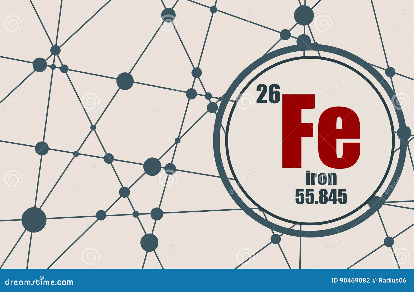 Elemento Químico Del Hierro Ilustración del Vector - Ilustración de ...