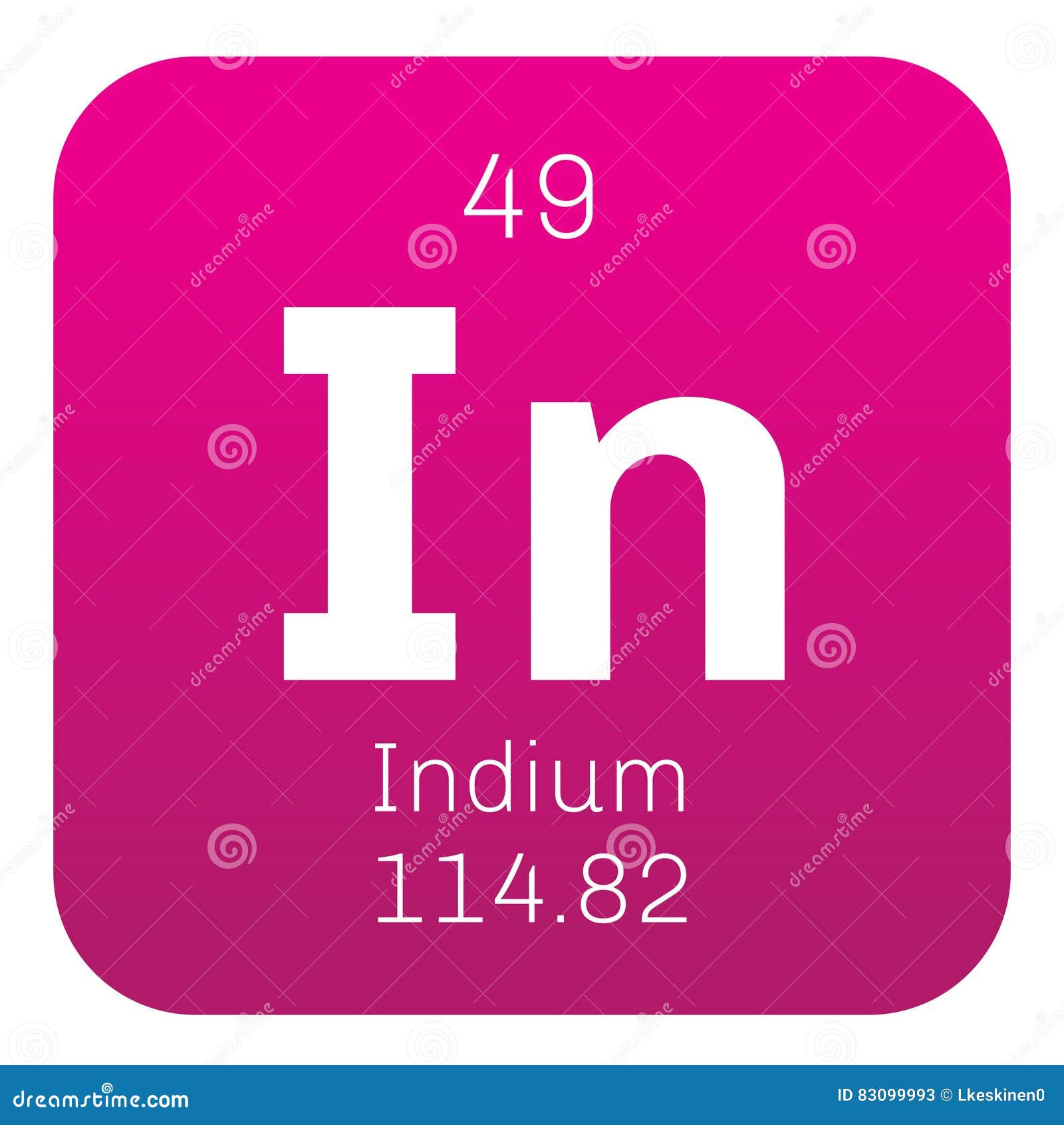 Elemento químico del indio ilustración del vector. Ilustración de ...